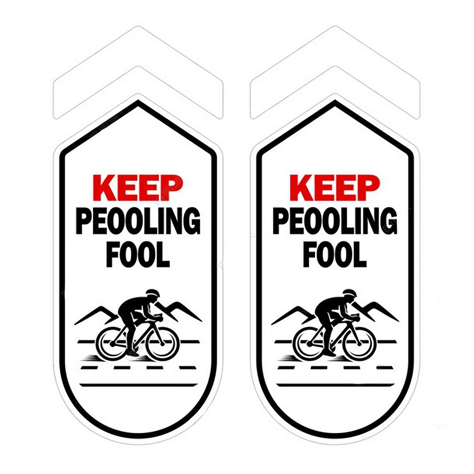 2pack Never Give Up Bicycle Stickers,Keep Peooling Fool Bumper Stickers ...