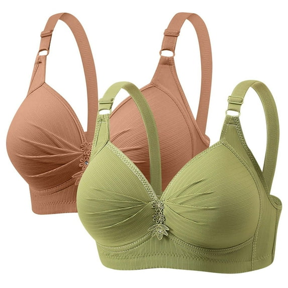 2pack Plus Size Women Wireless Bra Full Cover Push up Support Bra with ...