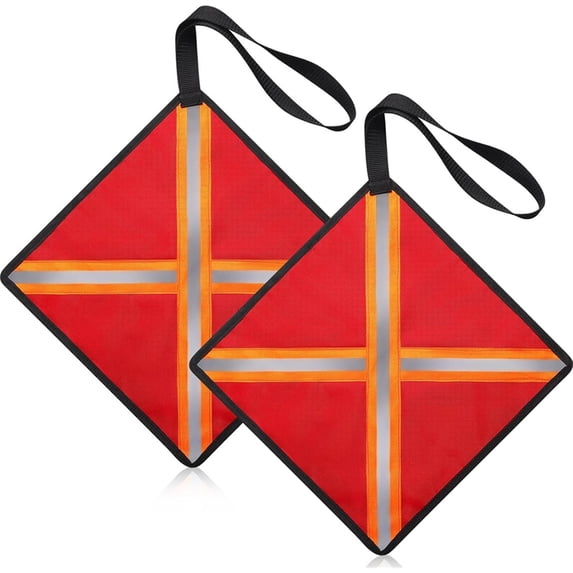 2pack Safety Flags for Trucks, 12.6inch Reflective Red Flag for Truck ...
