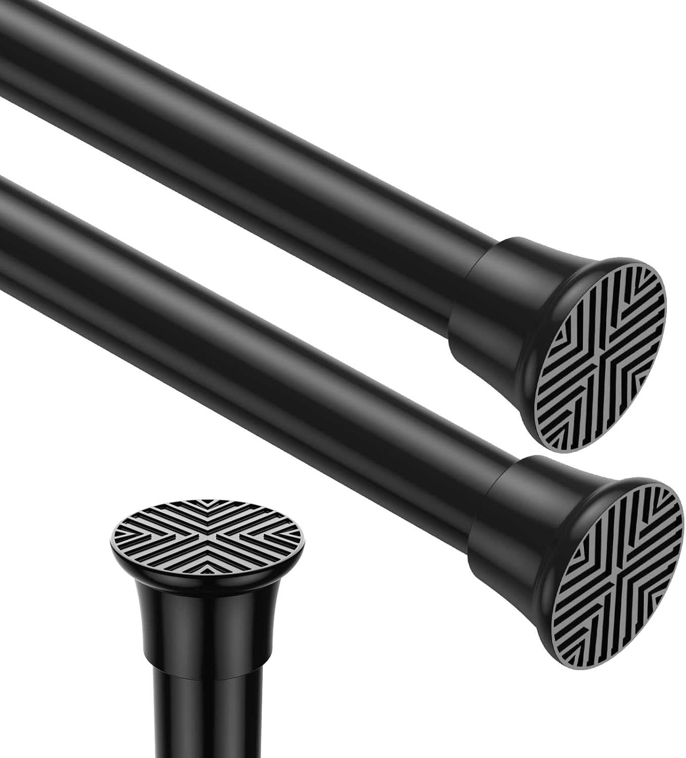 2pack Tension Rods 18-36 Inch Adjustable Black Tension Rod Spring Rod ...