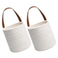 2pack Wall Mounted Baskets Wicker Storage Baskets Cotton Fabric Hanging ...