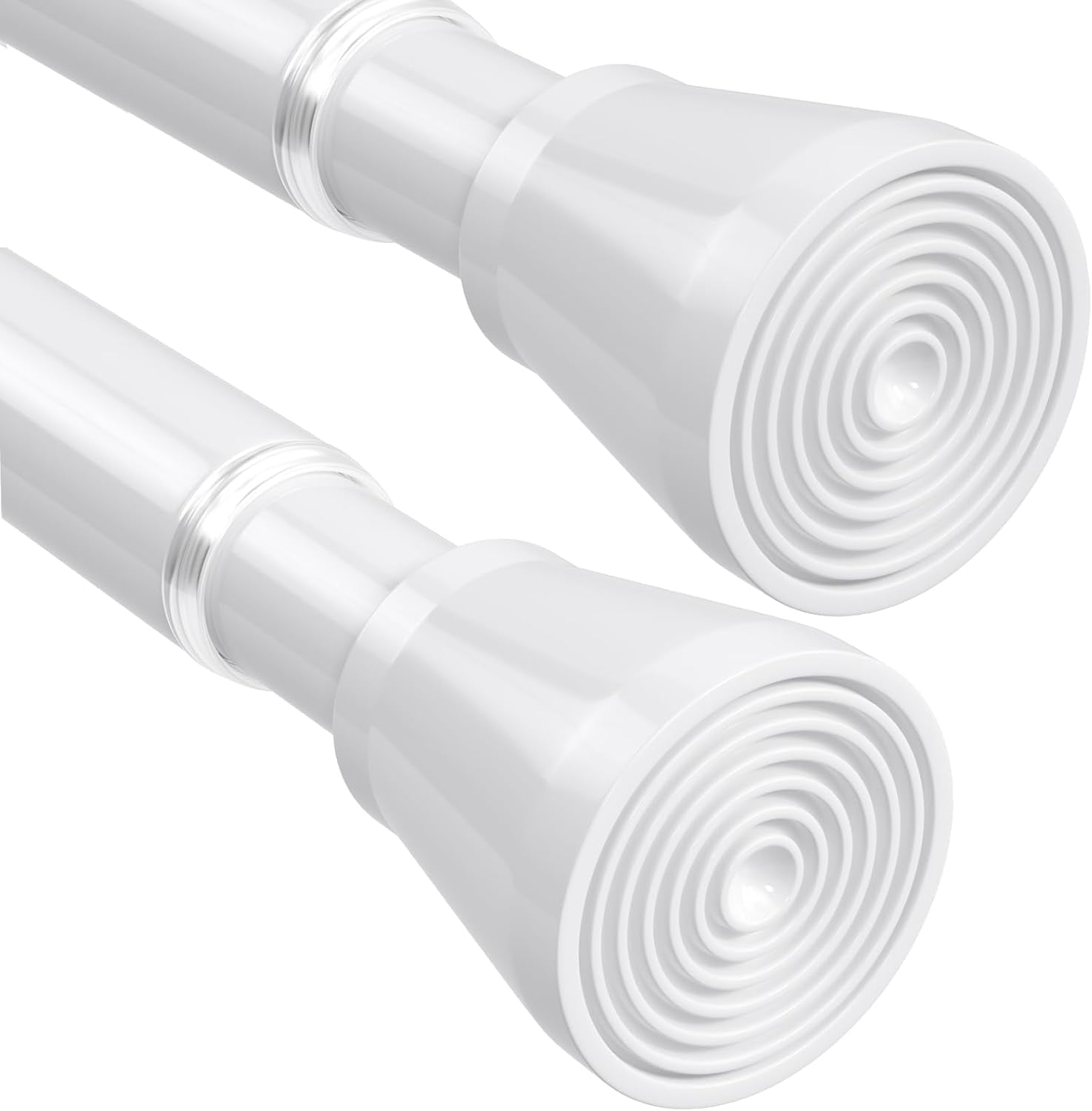 2pack White Shower Curtain Rod 45 to 77 Inch,Shower Rods for Bathroom ...