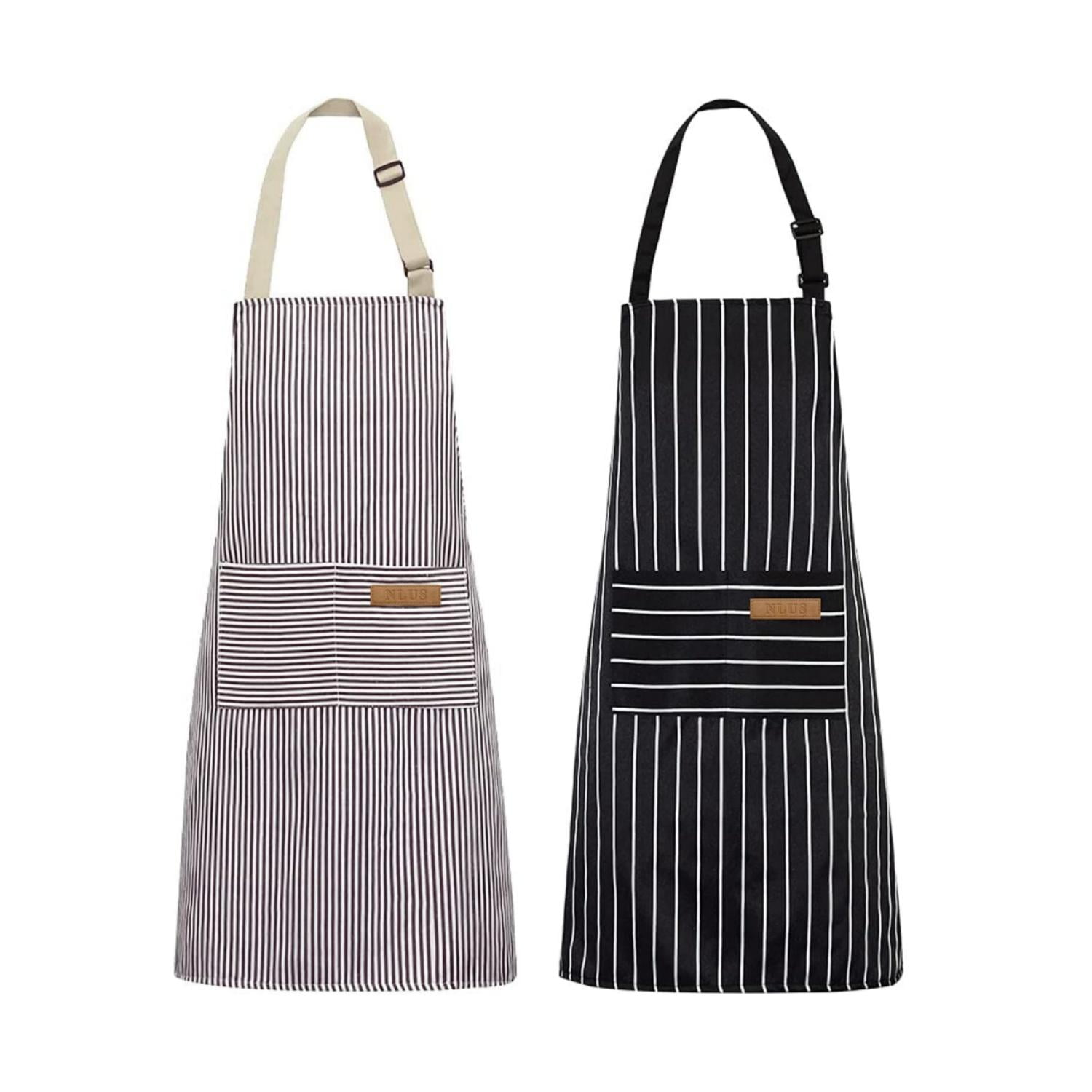 2pack Women Floral Apron With 2 Pockets - Long Ties Adjustable Neck ...