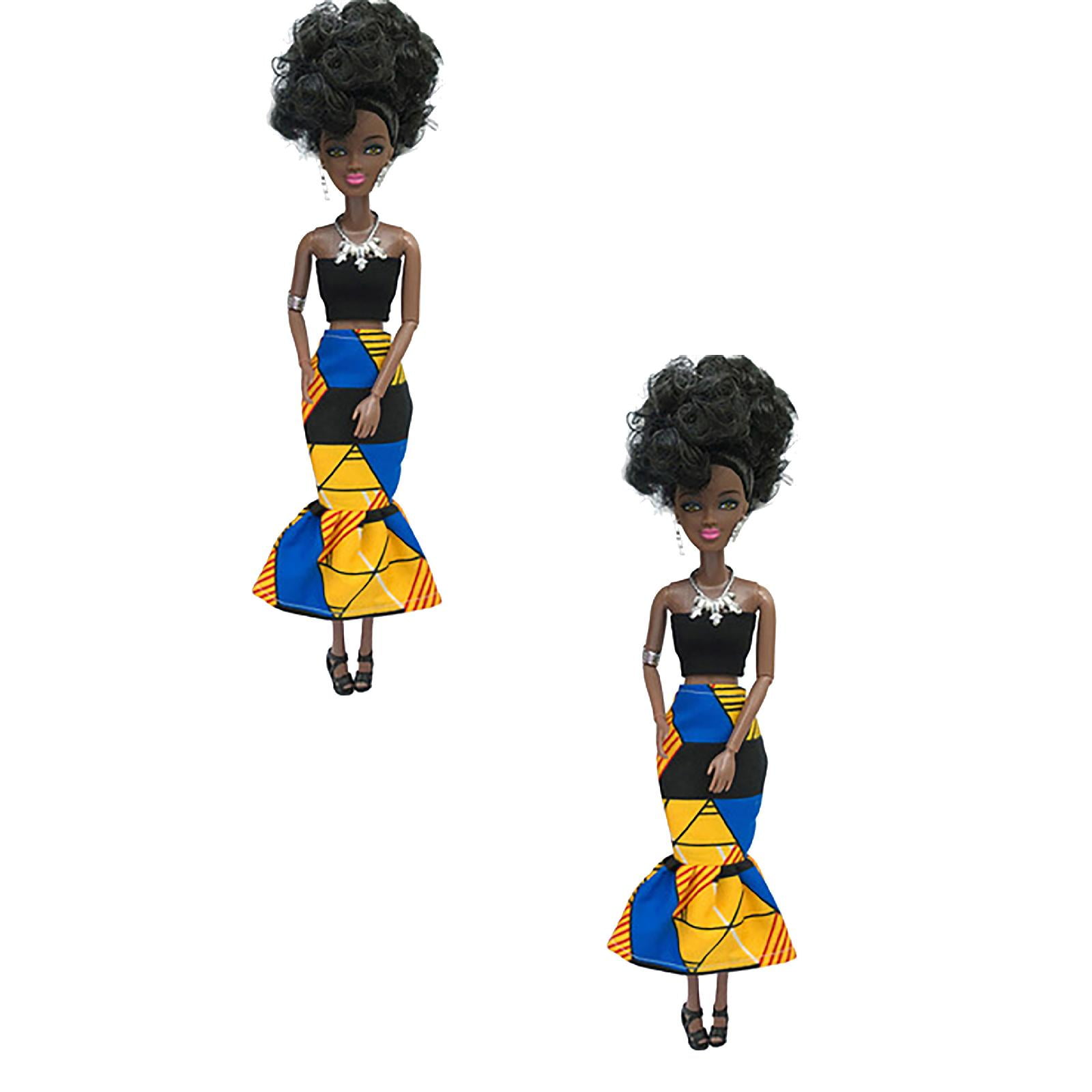 2packs Black Ethnicity Doll Toys Baby Action Figures Boy United African ...