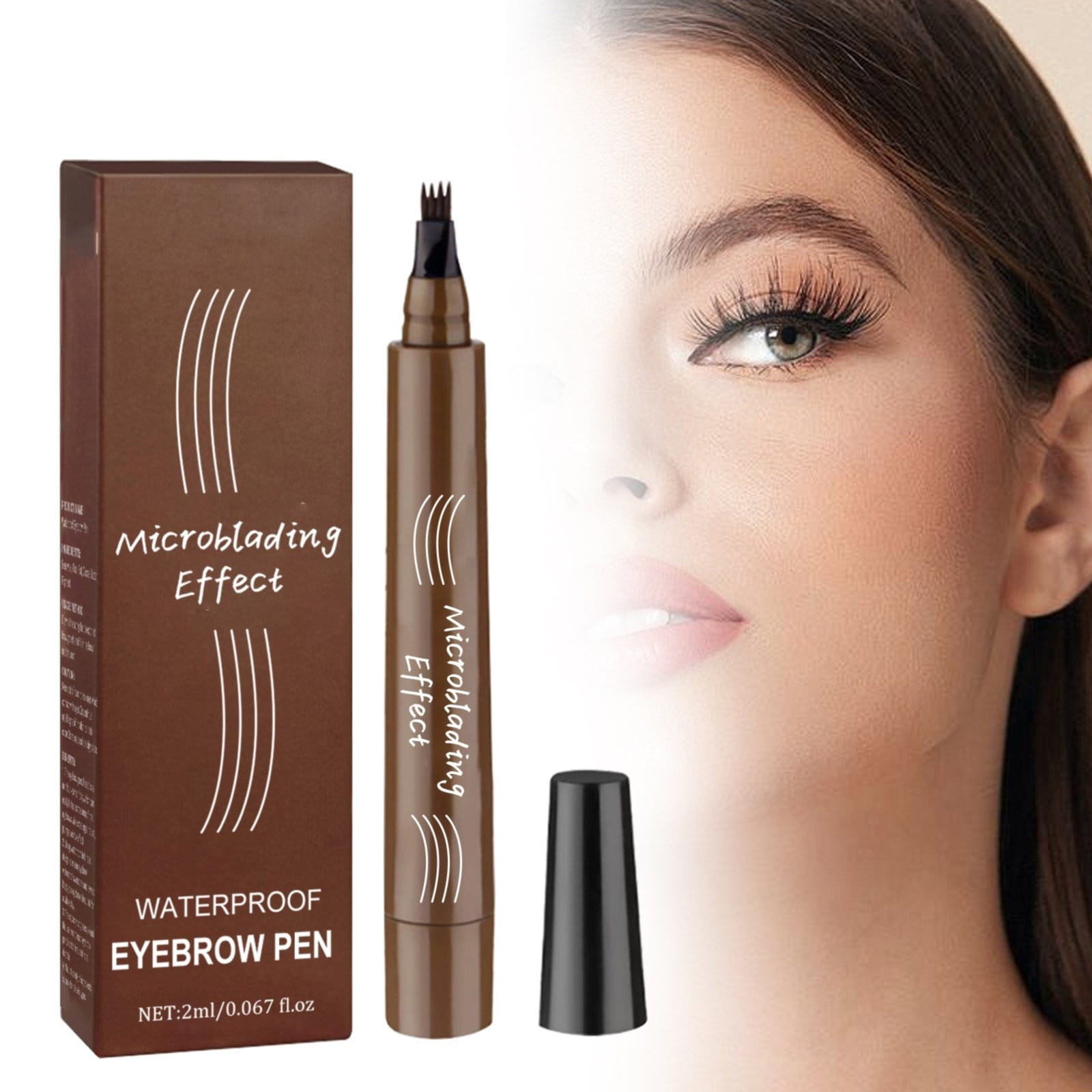 2packs Eyebrow Pencil,Natural Brows Eyebrow Pen 4 Tipped Precise Brow ...