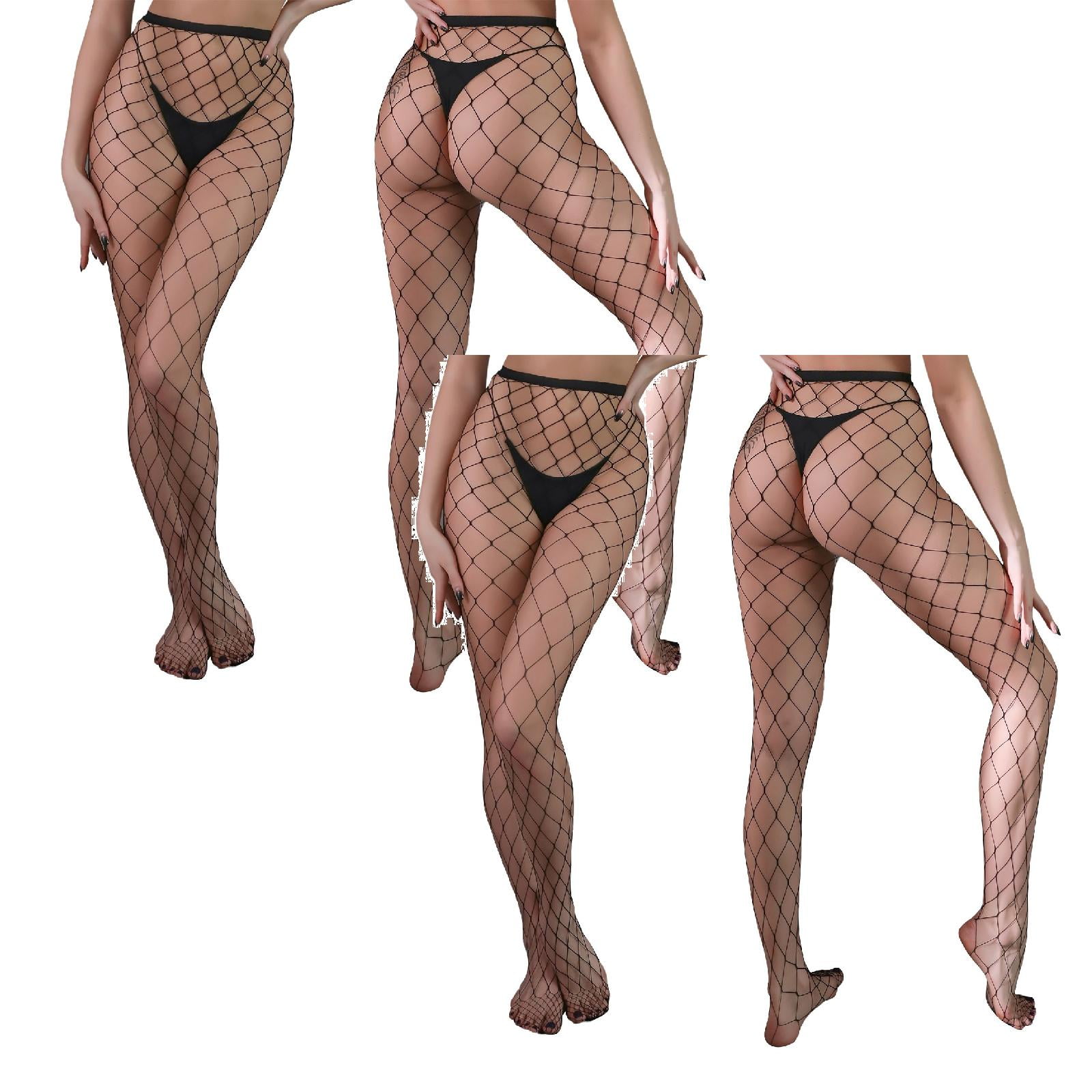 2packs Fishnet Hosiery Batch Black Purge Costumes for Women Wire Hollowed Out Fishnet Mesh ...