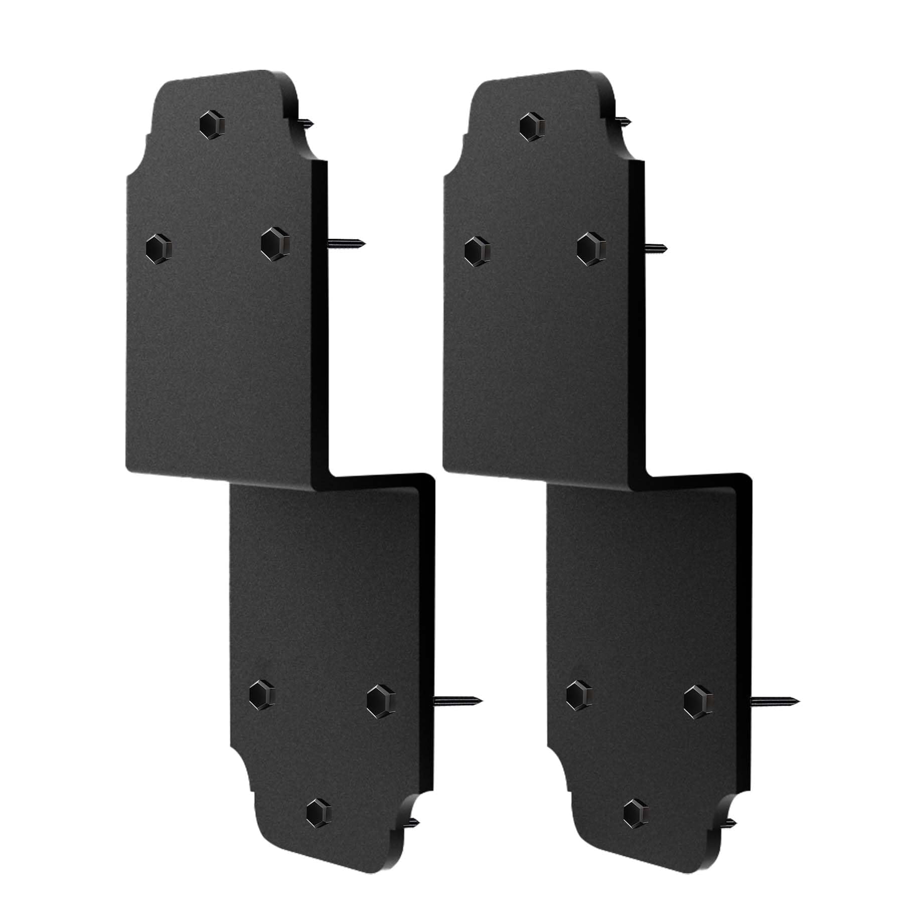 2packs Heavy Duty Black Z Angle Bracket, 6" Steel - Large Connector ...