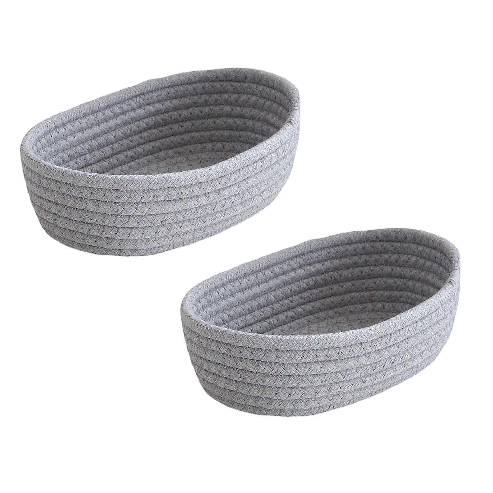 2packs Small Woven Baskets Empty under The Bed Sweater Storage Tiny ...