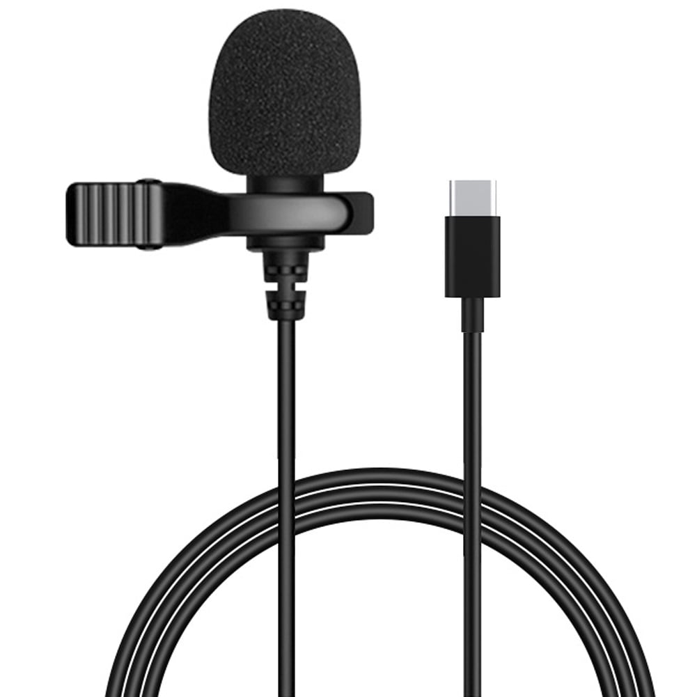 2packs USB Type-C Lavalier Microphone Plug and Play Mic,Easy Clip-on ...
