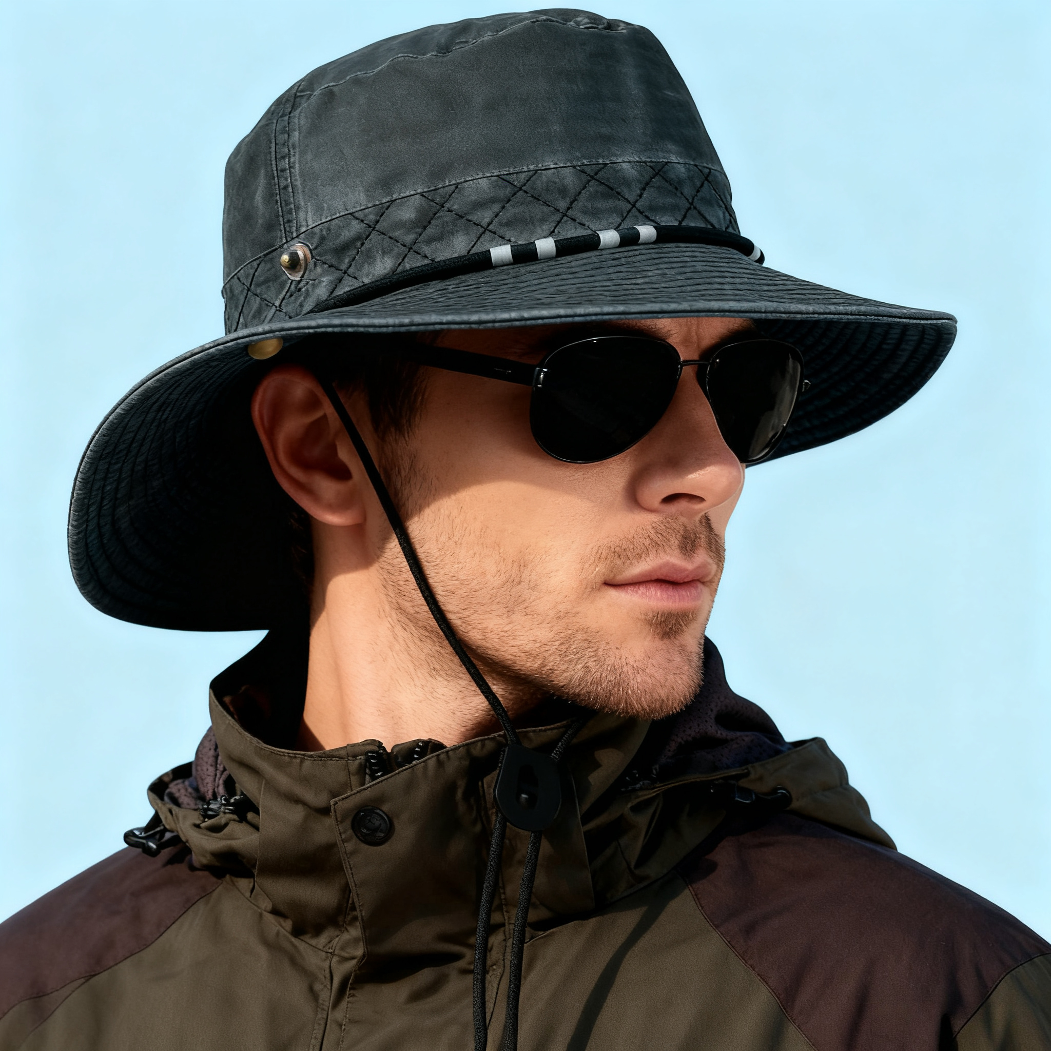 2packs Vintage Cowboy Sun Bucket Hats for Men Women UPF 50+ Wide Brim ...