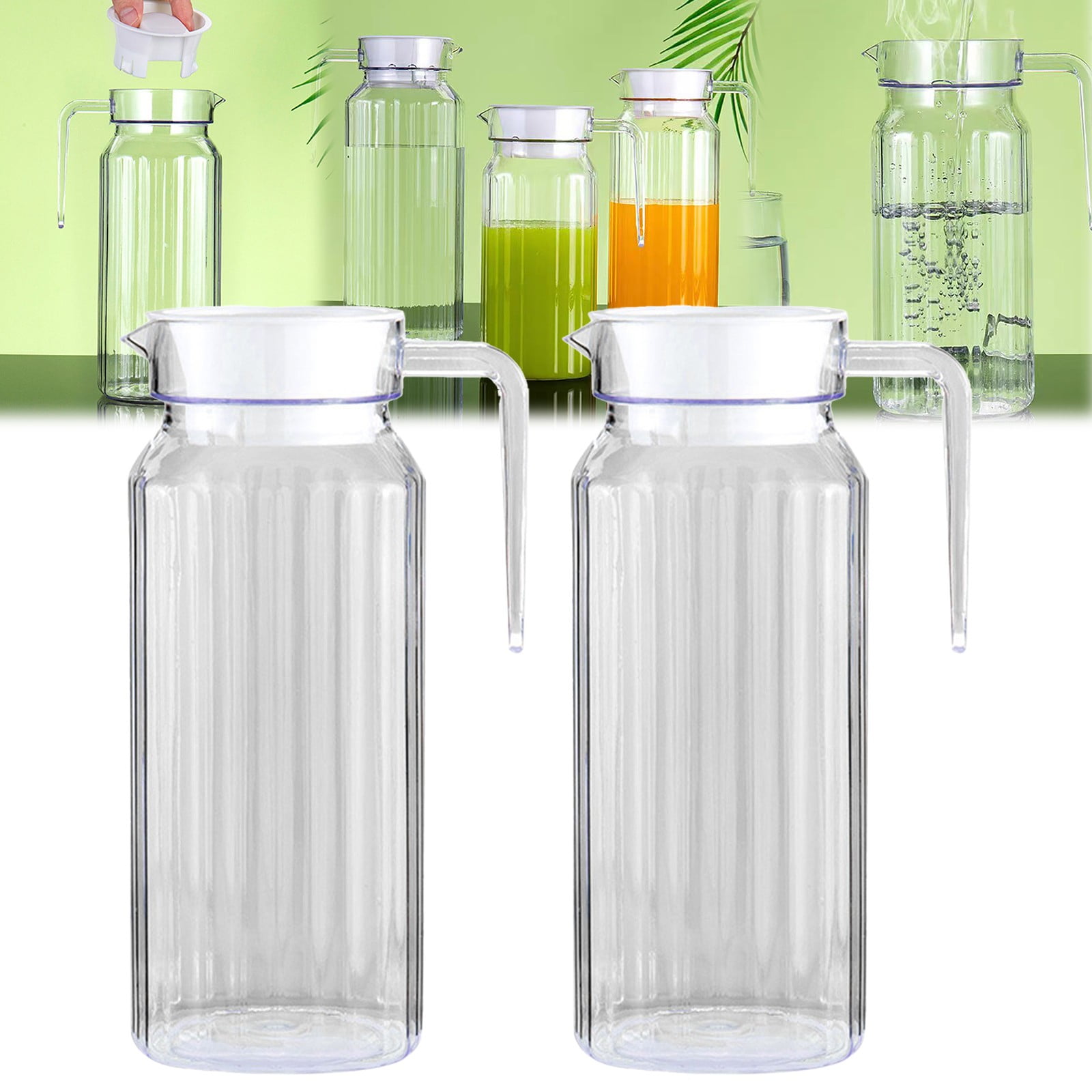 2pc 0.8L Acrylic Juice Pot - Durable Plastic Beverage Dispenser for Hot ...