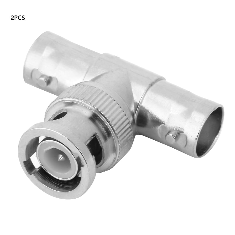 Neyseki 2pc 1-2 T Shape BNC Adapter Male to Dual Female T BNC Connector Adapter Splitter ...