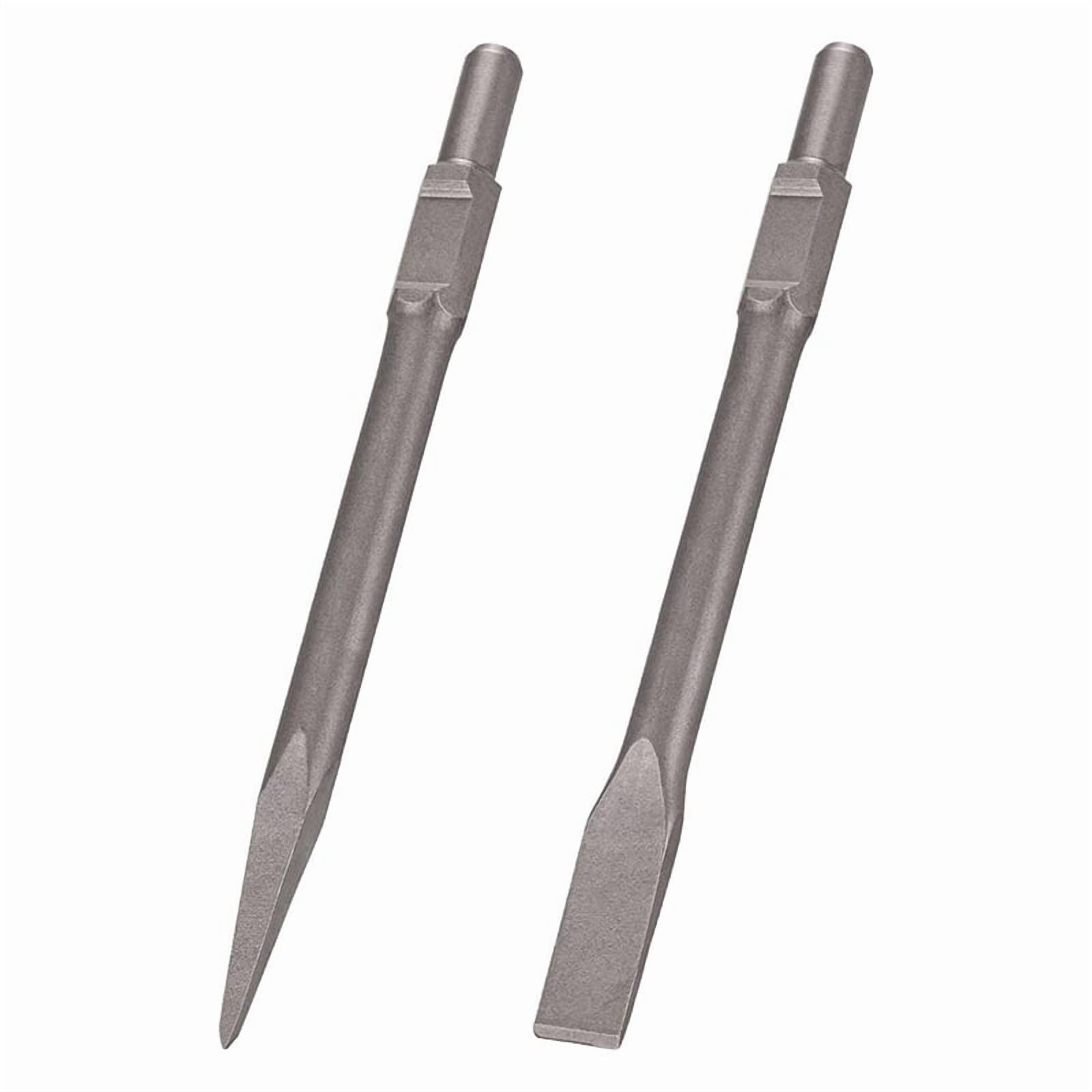 2pc 1-3/16 Inch Hex Chisel Set with Point & Flat Chisels for Heavy Duty ...