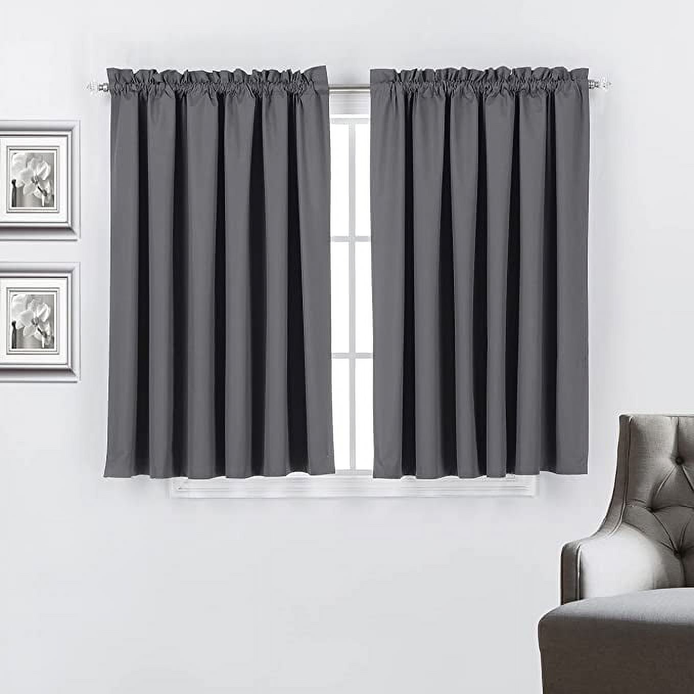 "2pc Energy Efficient 100% Blackout Thermal Insulated Window Drapes ...