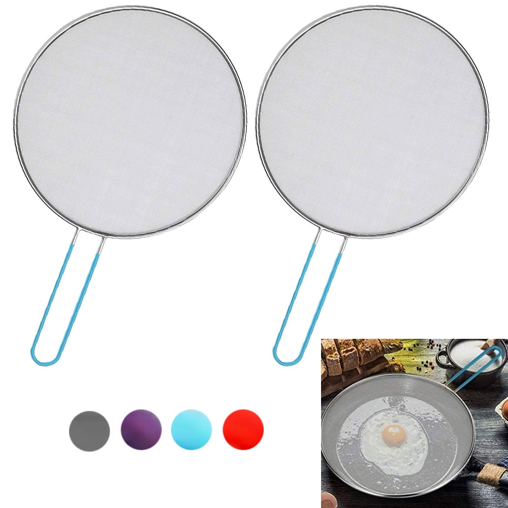 2pc 11.5" Stainless Steel Fine Mesh Splatter Guard Frying Pan Screen ...