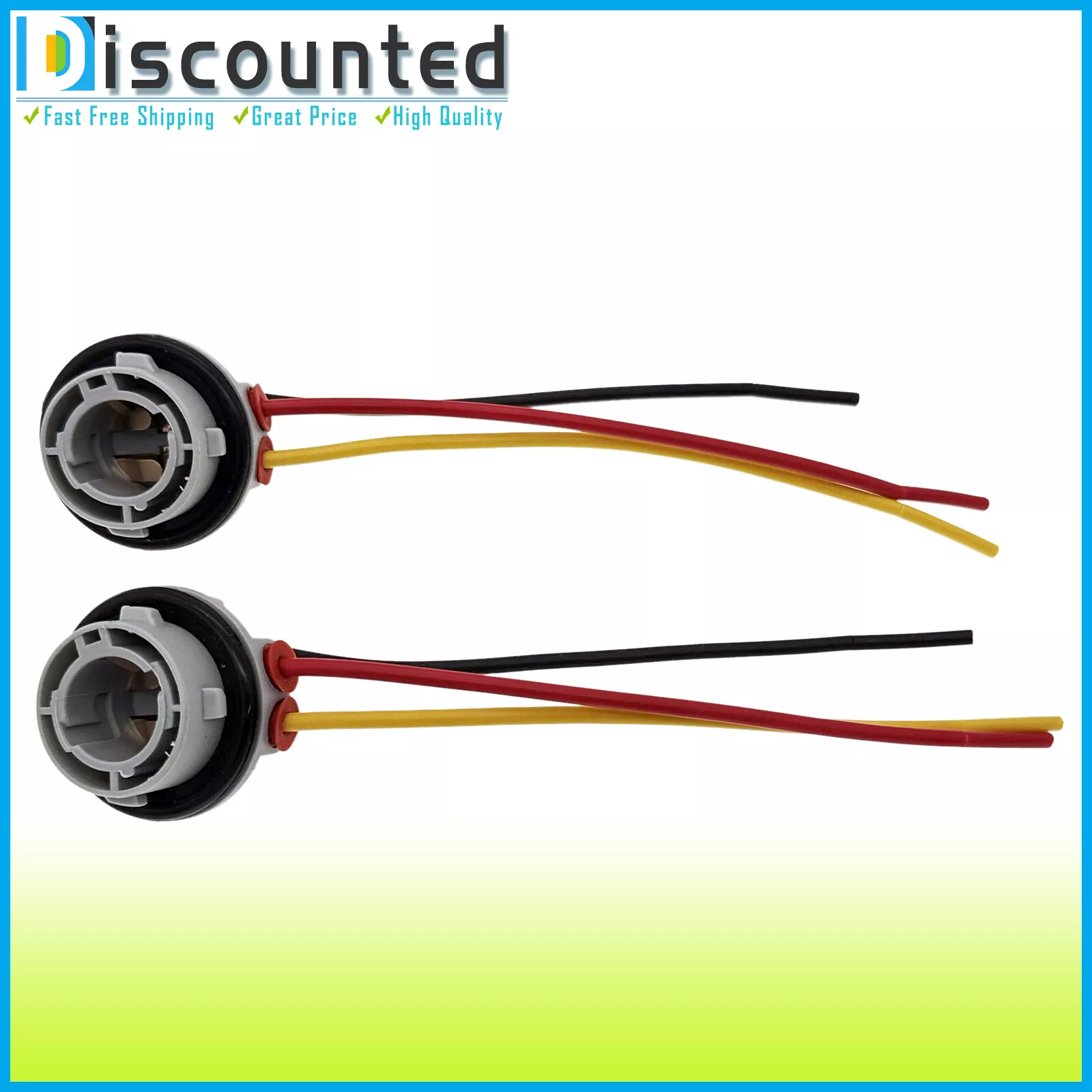 2pc 1157 2357 LED Stop Brake Turn Light Bulb Socket Harness Wire Pig ...