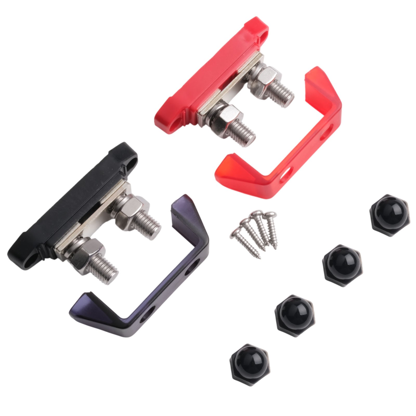 2pc 12V-48V DC Bus Bar Distribution Block With Dual Studs Terminals Block M8/M10 - Walmart.com