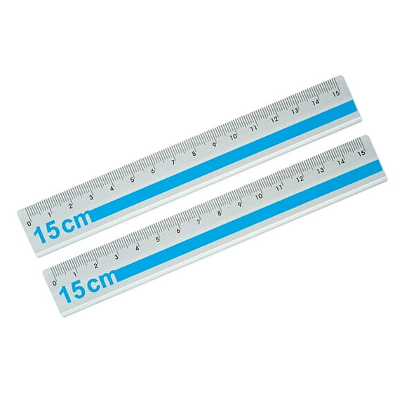 2pc 15cm Metal Straight Ruler Slip Resistant Design Portable Size For ...