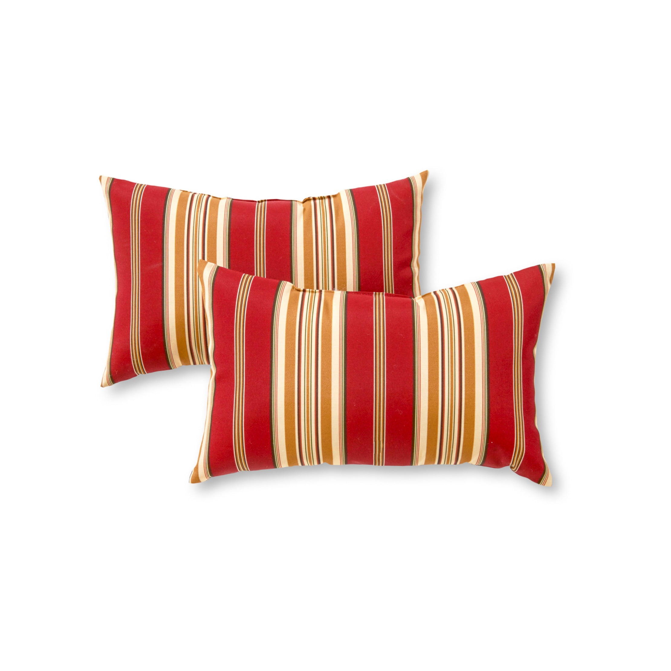 2pc 19"x12" Rectangular Outdoor Lumbar Pillows Roma Stripe: Weather ...