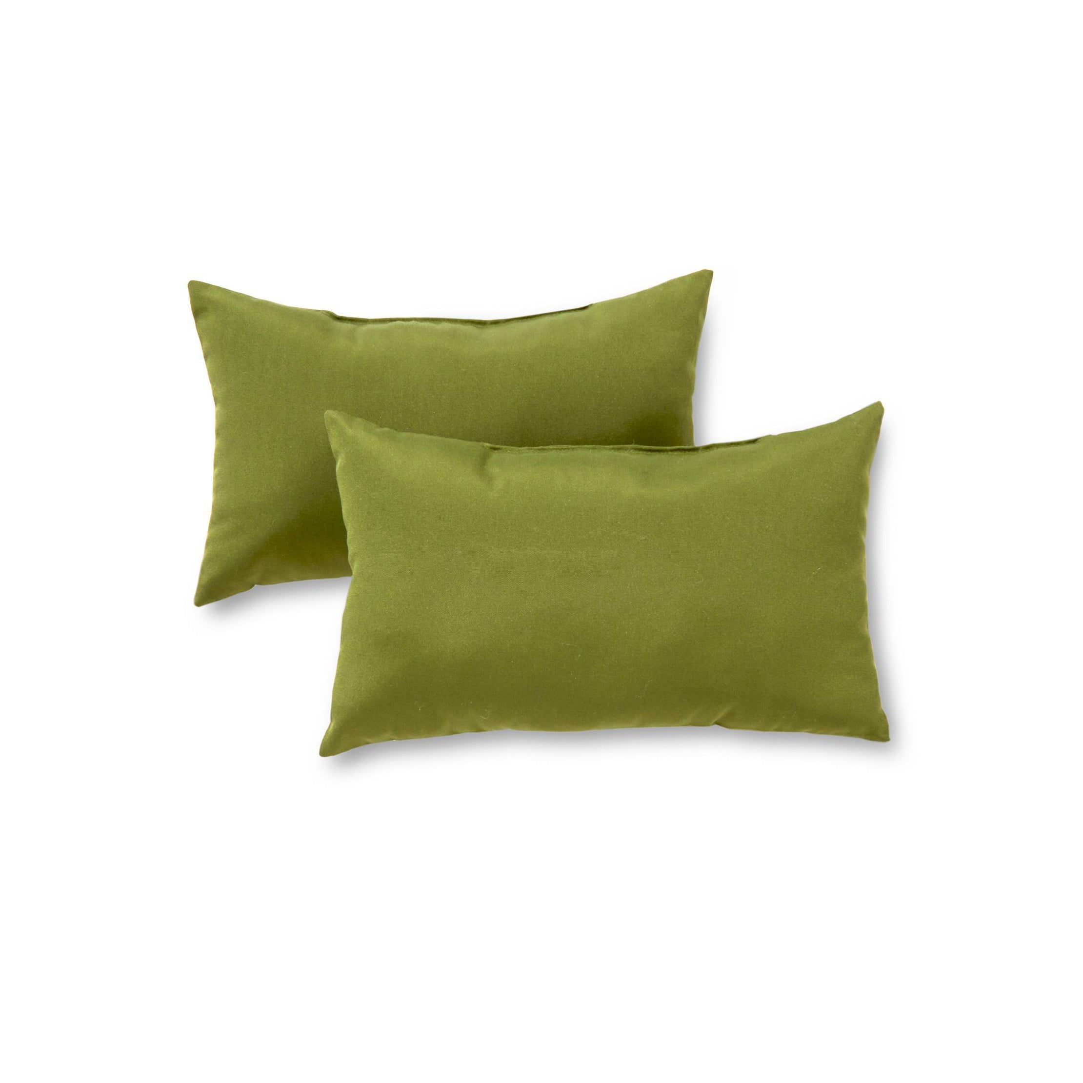 2pc 19"x12" Solid Rectangular Outdoor Lumbar Pillows Hunter Green ...