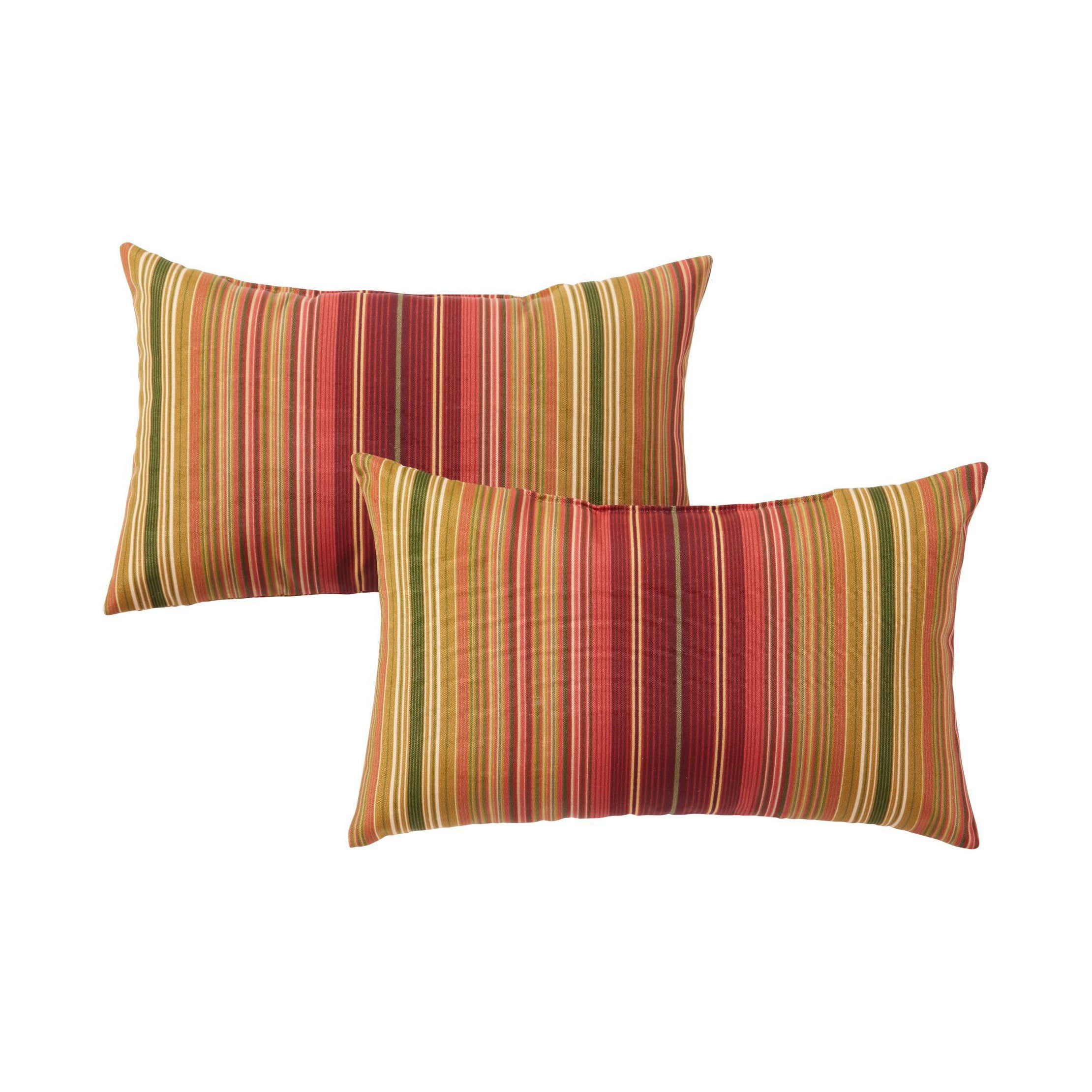 2pc 19"x12" Striped Rectangular Outdoor Lumbar Pillows Kinnabari ...