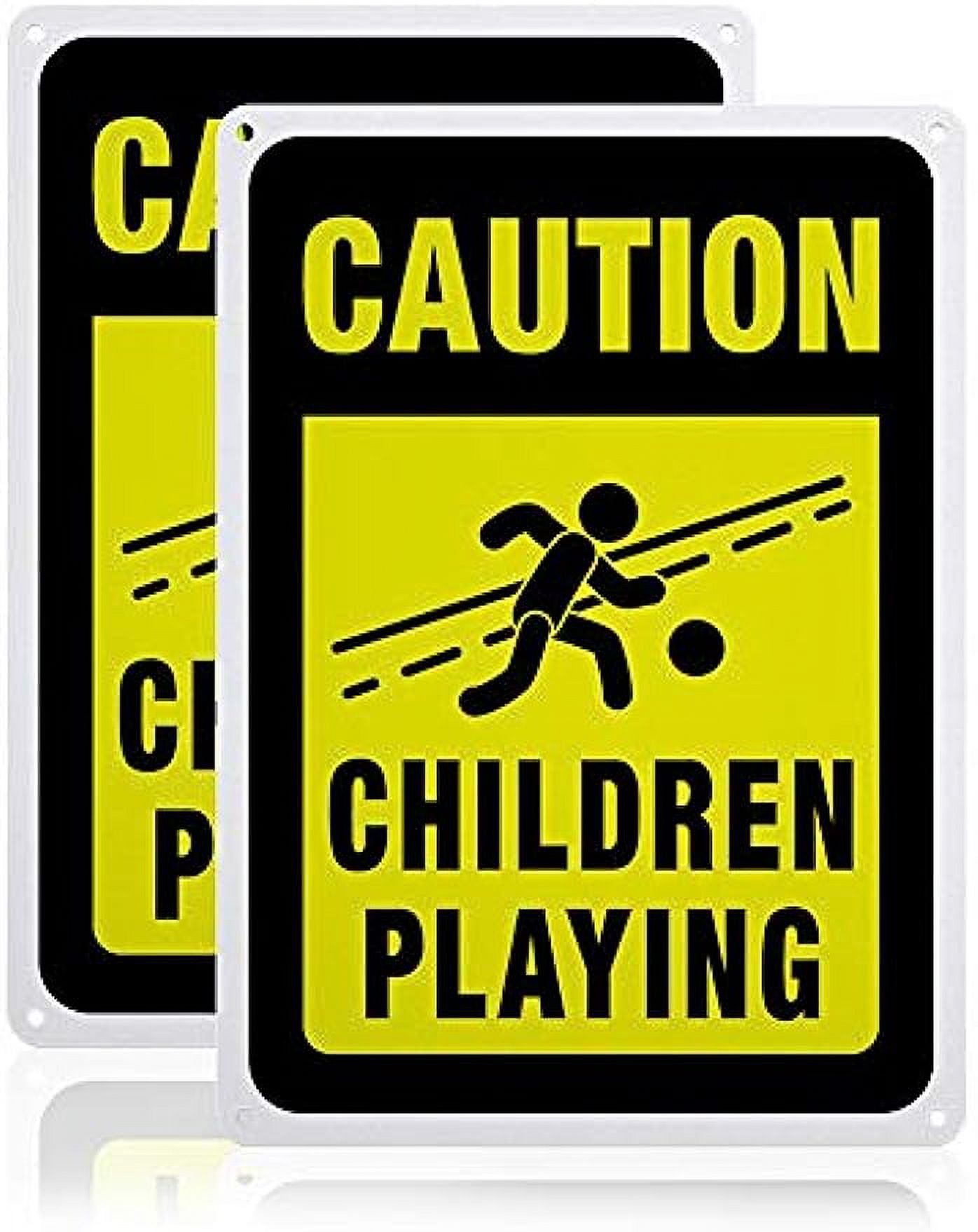 2pc 2 Pack Children Playing Caution Sign s 40 Mil Aluminum Security ...