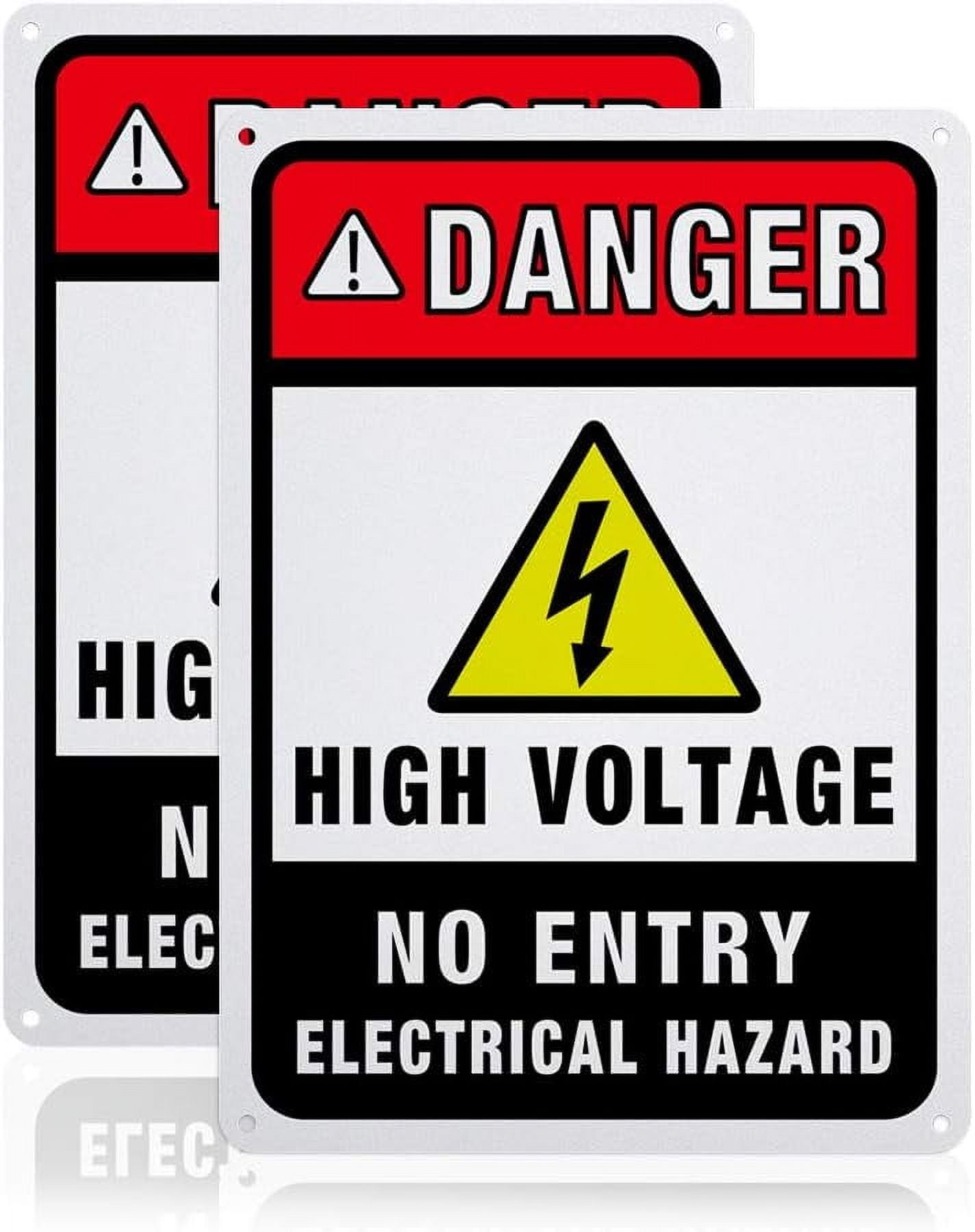 2pc 2 Pack Danger High Voltage No Entry Electrical Hazard Warning Signs ...