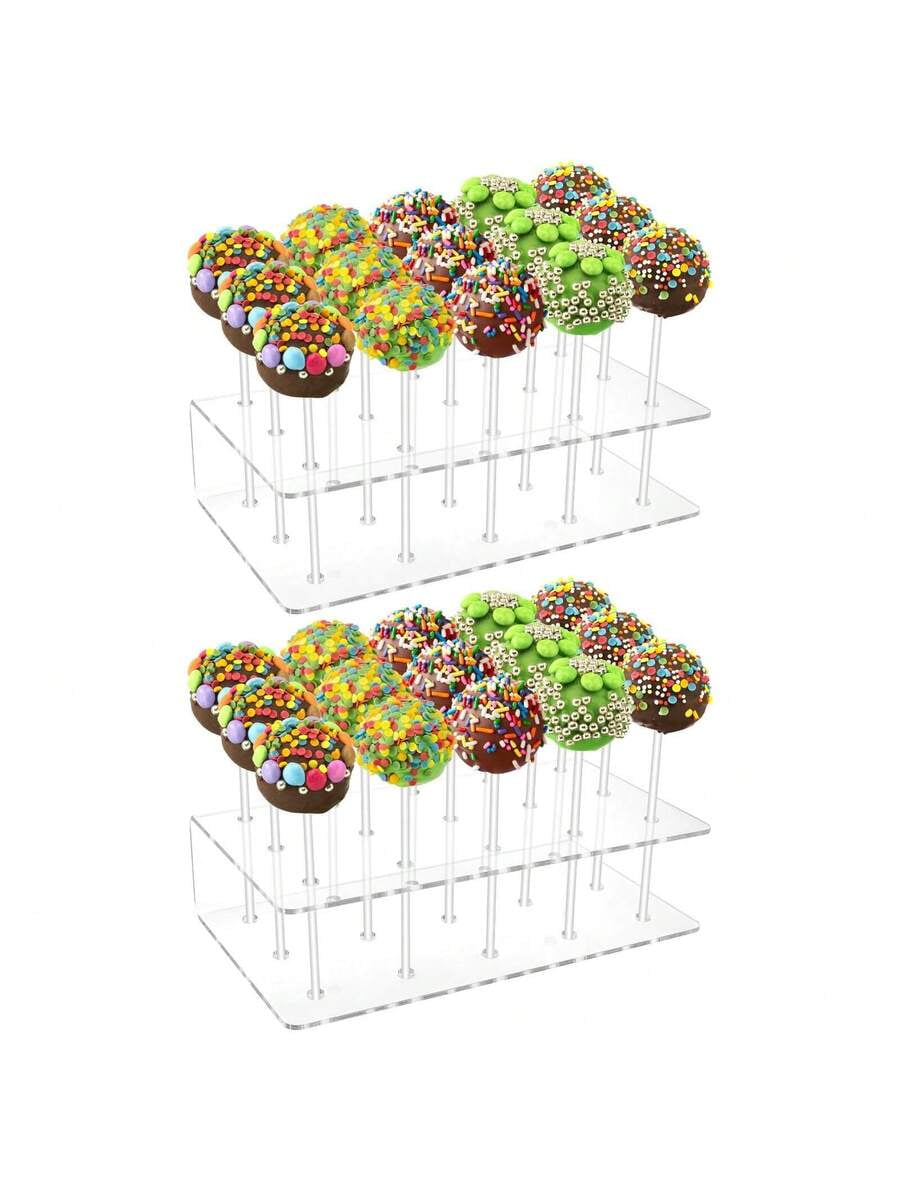 2pc 20 Cavity Holes Transparent Acrylic Lollipop Stand ,Clear Acrylic ...