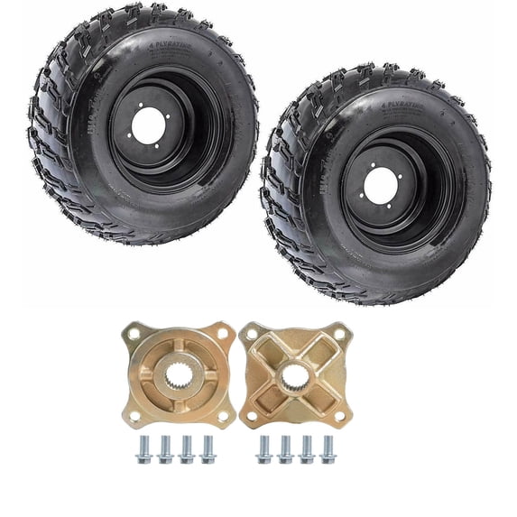 2pc 22x10-10 22x10x10 Tire Rim Wheel 4 Bolt + 24T Spline Rear Axle Hubs ...