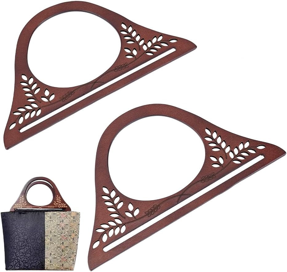 2pc 2PCS Wooden Bag Handle Replacement D-Shaped Handbag Purse Handles ...