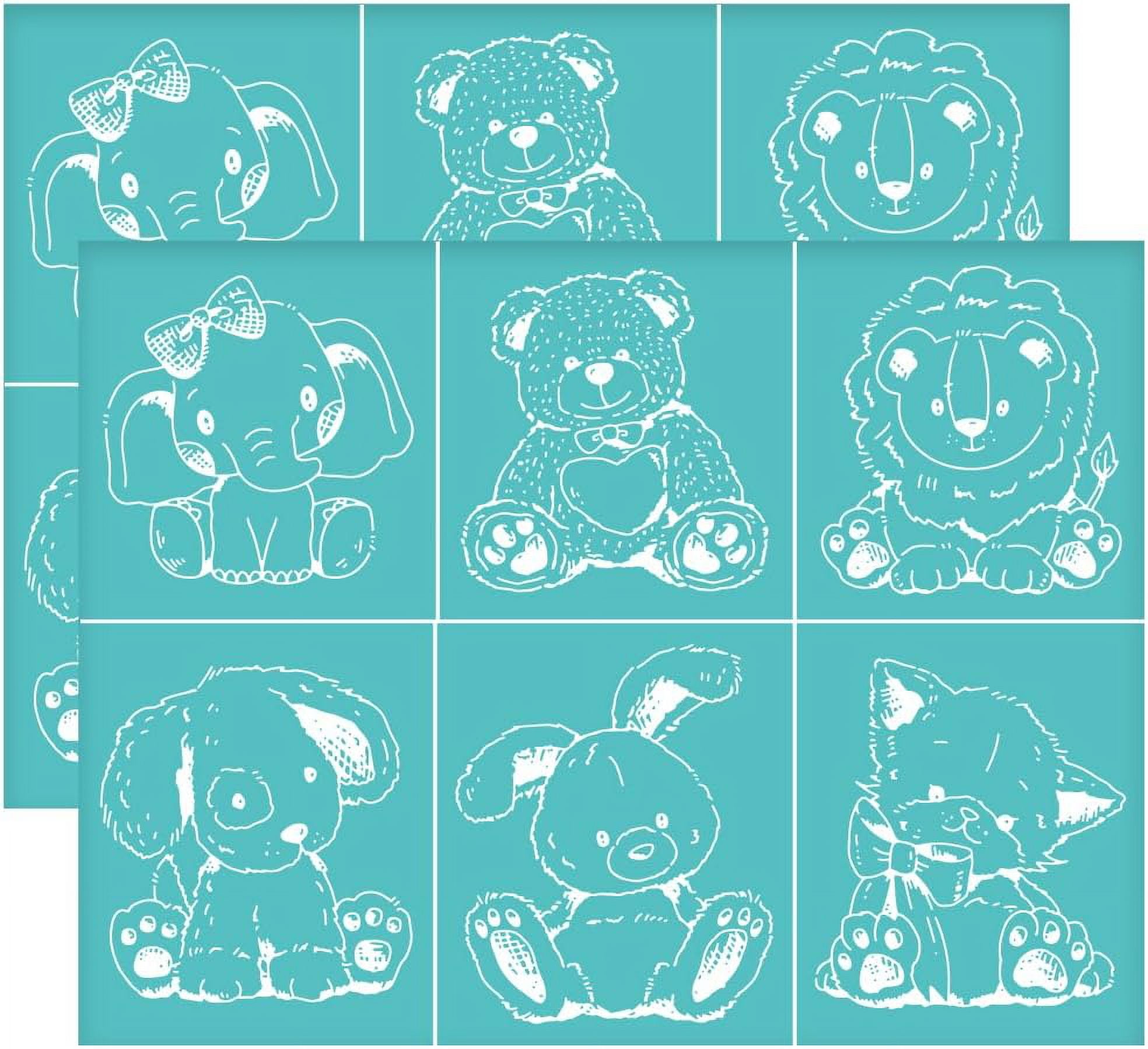 2pc 2Pcs 11x8.6 Inch Animal Doll Self-Adhesive Silk Screen Printing ...