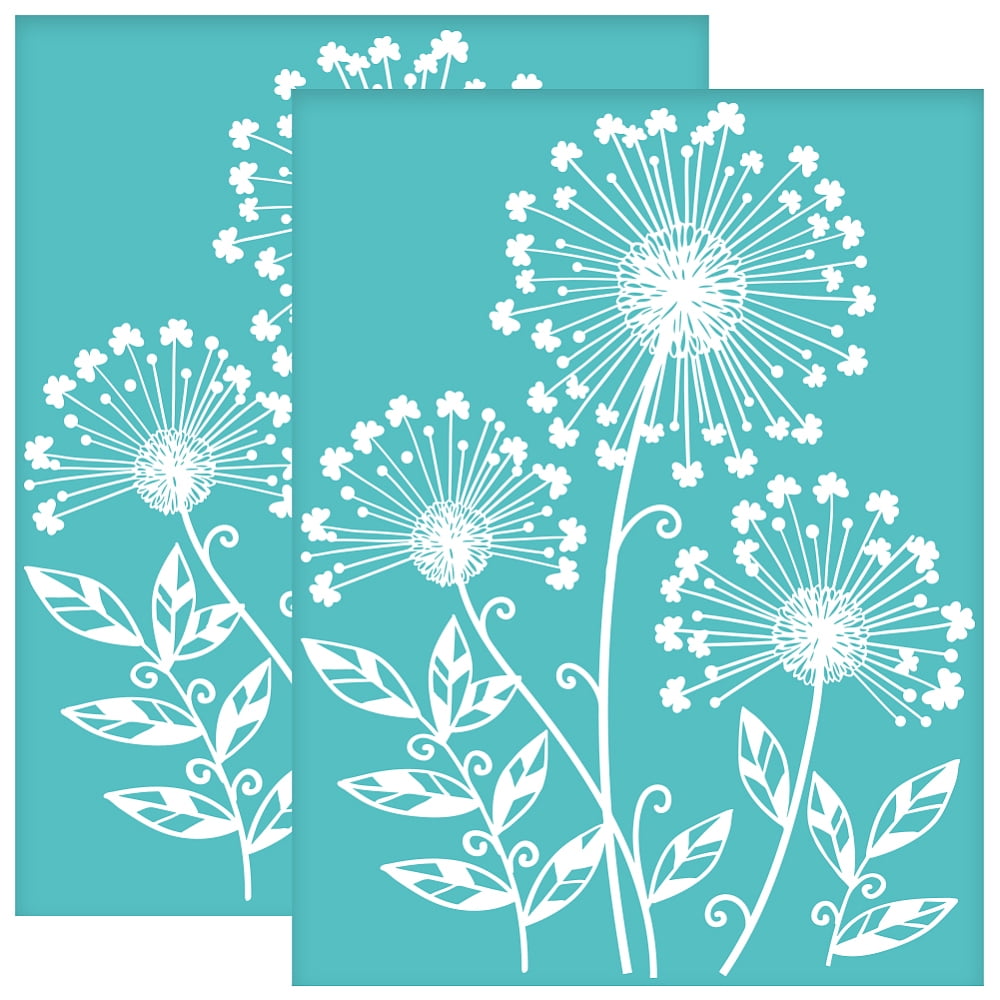 2pc 2Pcs 8.6x11 Inch Dandelion Pattern Self-Adhesive Silk Screen ...
