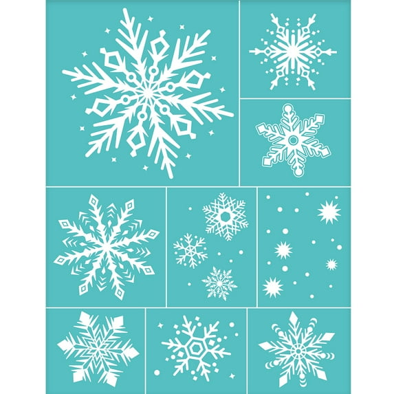 2pc 2Pcs Self Adhesive Printing Stencil Snowflake Silk Screen Printing ...