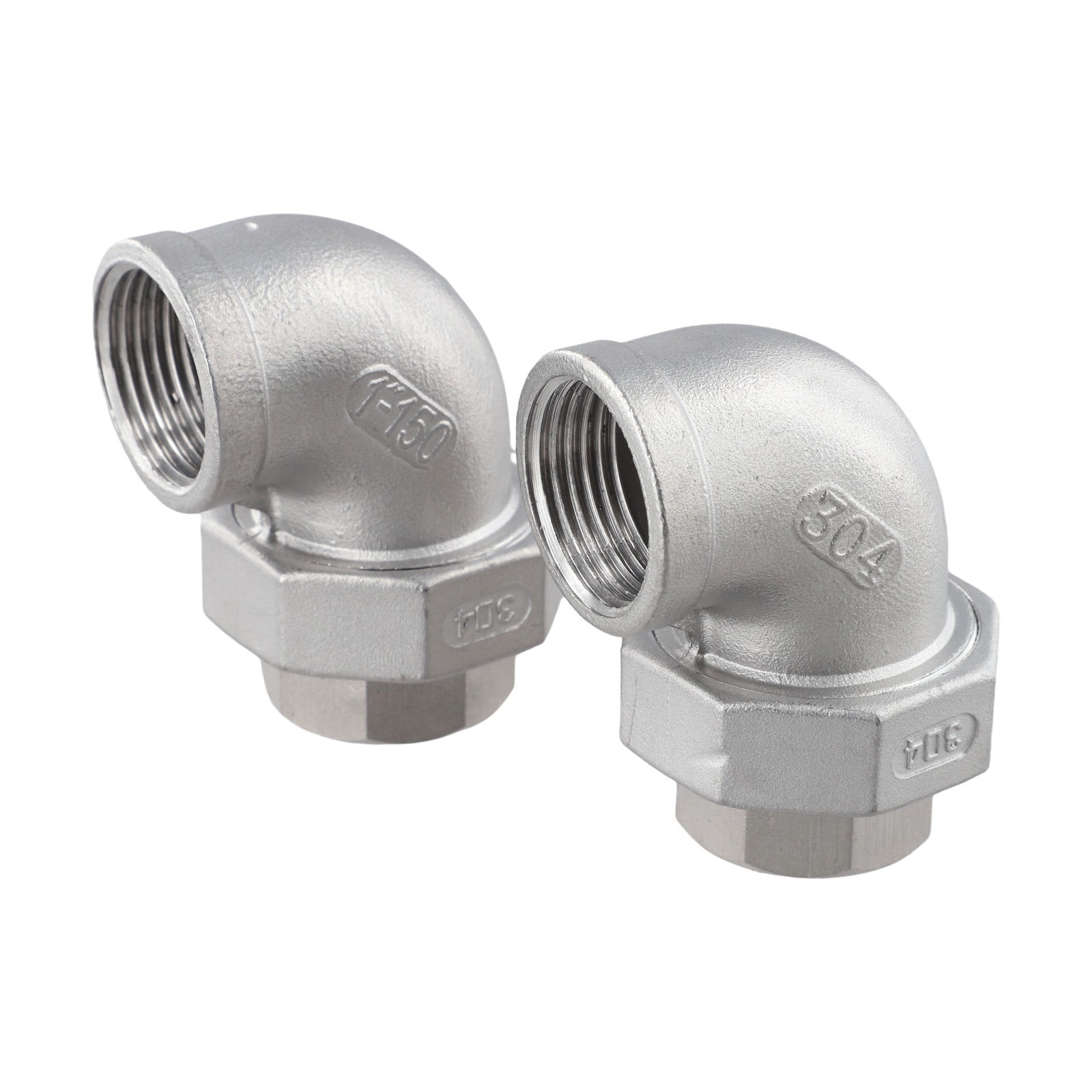 2pc 304 Stainless Steel 90 Degree Elbow Fittings 1 Inch Female Cast Pipe Fitting - Walmart.com