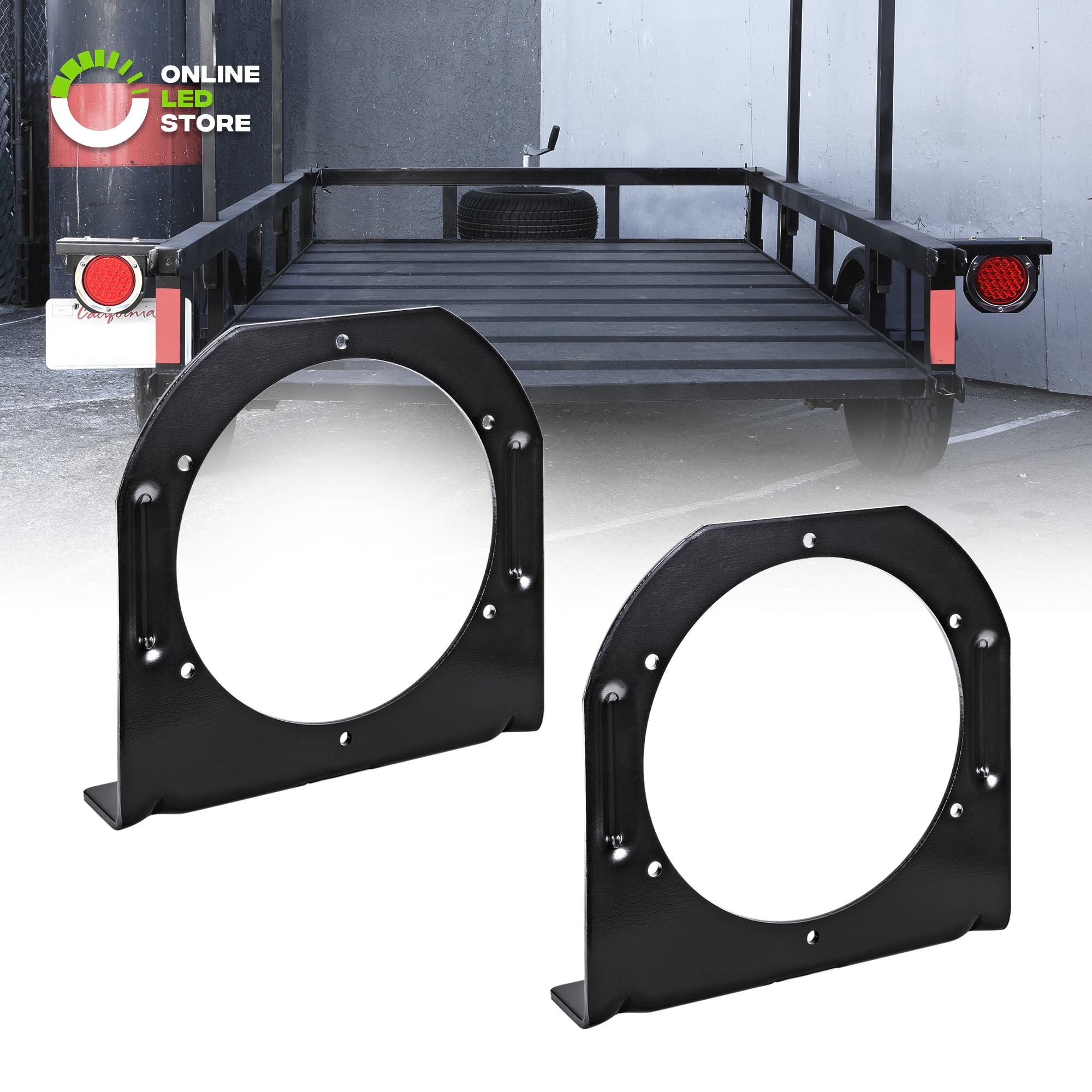 2pc 4" Round Tail Light L Shape Mounting Bracket [3mm Steel ...