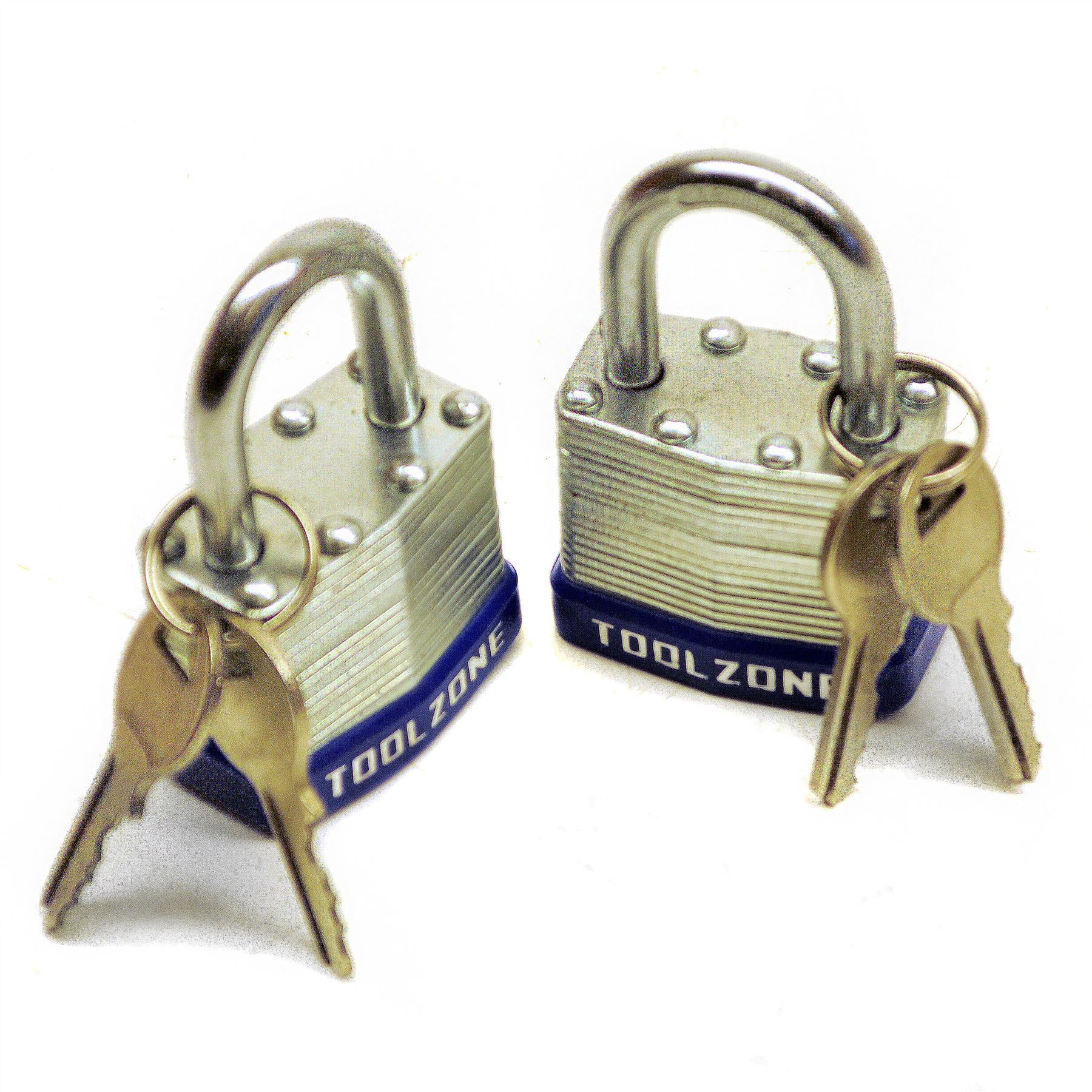 2pc 40mm Keyed Alike Padlock Laminated Steel Padlocks Shed Gate Lock ...