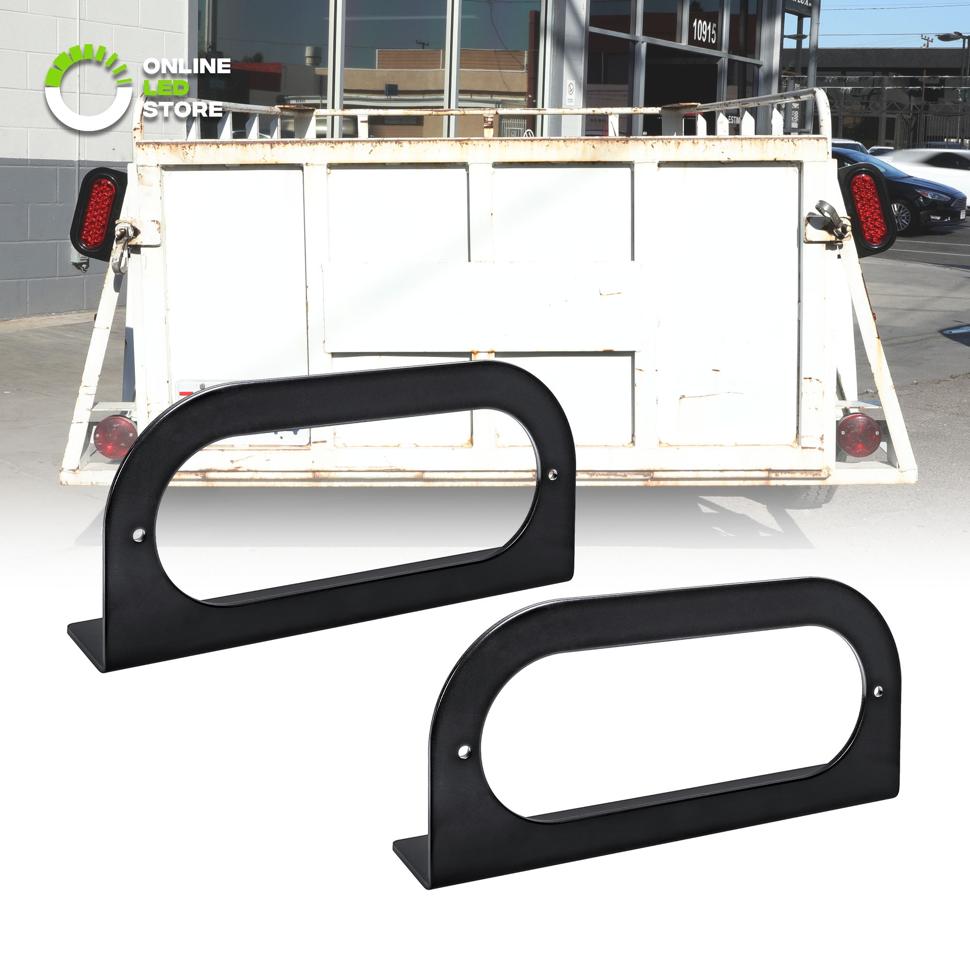 2pc 6" Oval Tail Light Mounting Bracket [L Shaped] [3mm Powder Coated ...