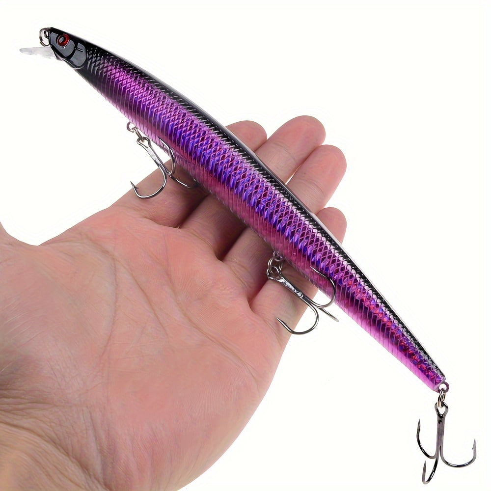 2pc 7.09inch 24g Laser Minnow Fishing Lure - Realistic Hard Crankbait ...
