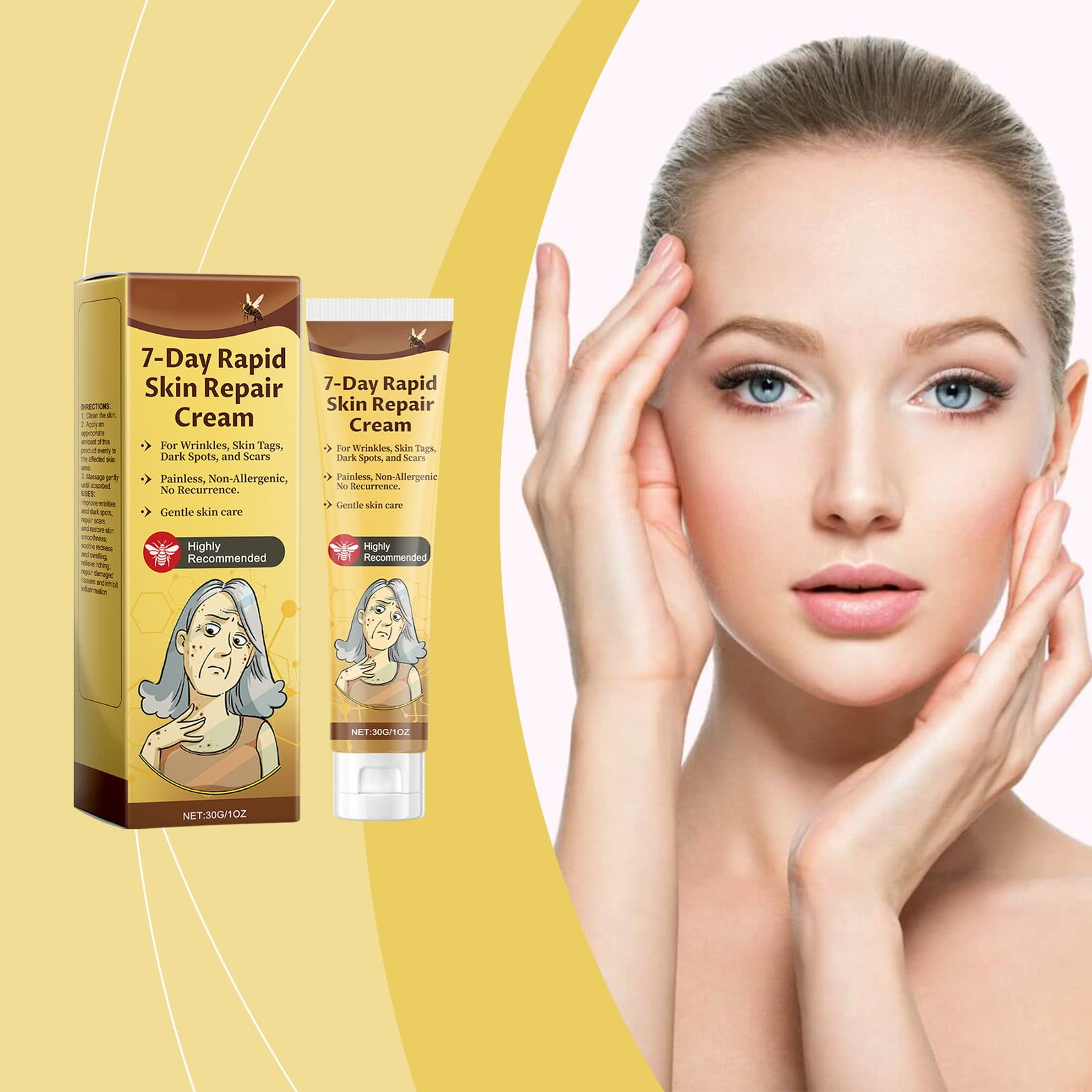 2pc 7-Day Rapid Skin Repair Cream Bee Vneom Skin Treatment Cream Bee Vemon Comprehensive Cream ...