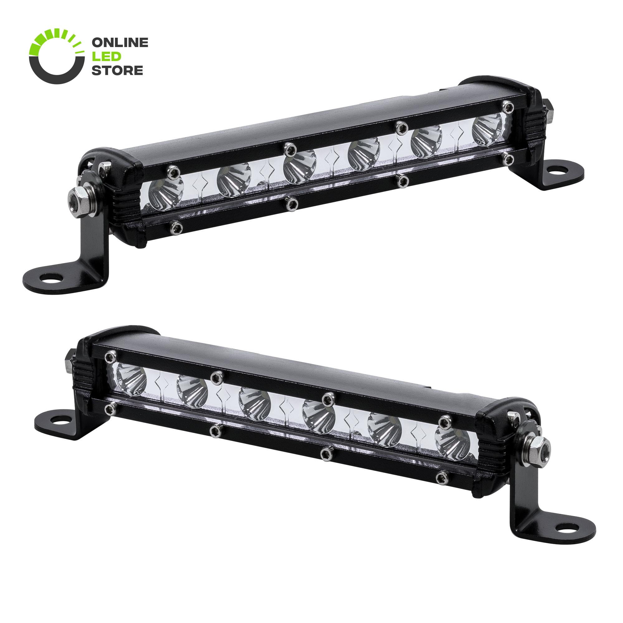 2pc 7" Ultra-Slim Single Row Off Road CREE LED Light Bar 1530lm 18W ...