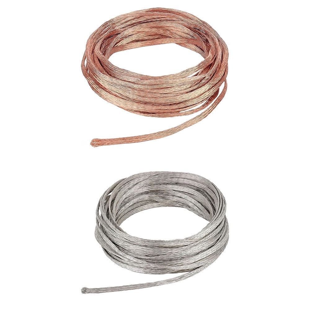 2pc 8mx3mm Tinned Copper Wire Flat Flexible Grounding Lead Wire for ...