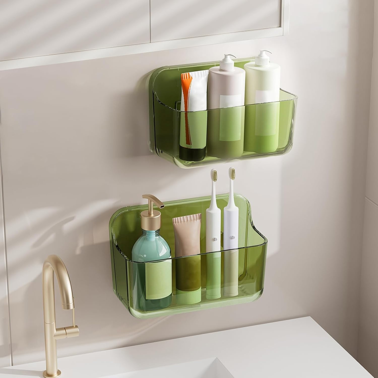 2pc Acrylic Wall Mount Organizer, Adhesive Cabinet Door Organizer ...