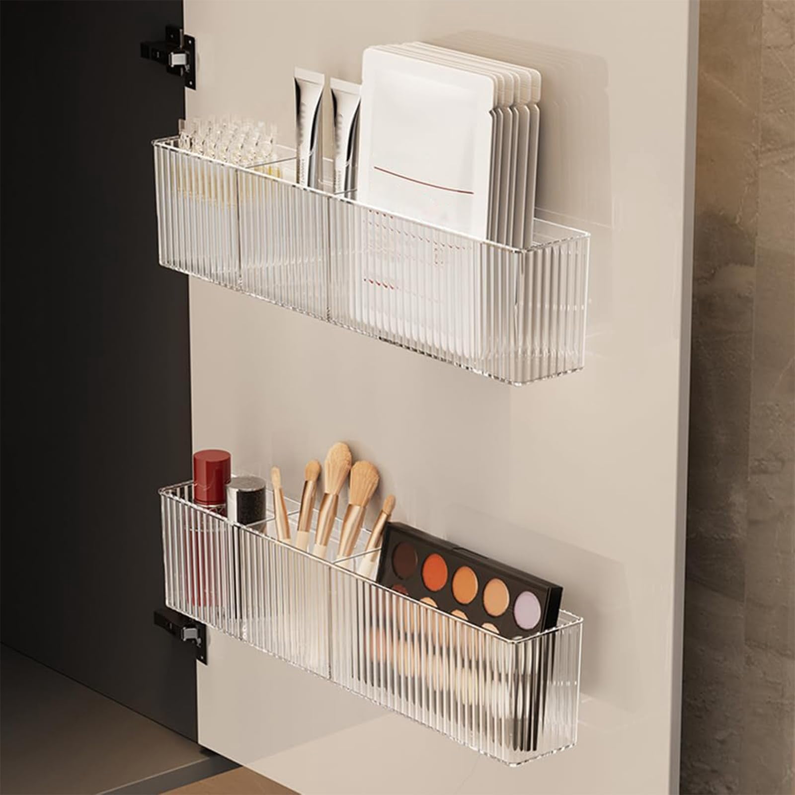 2pc Acrylic Wall Mount Organizer, Adhesive Shelf, Bathroom Shelves for ...