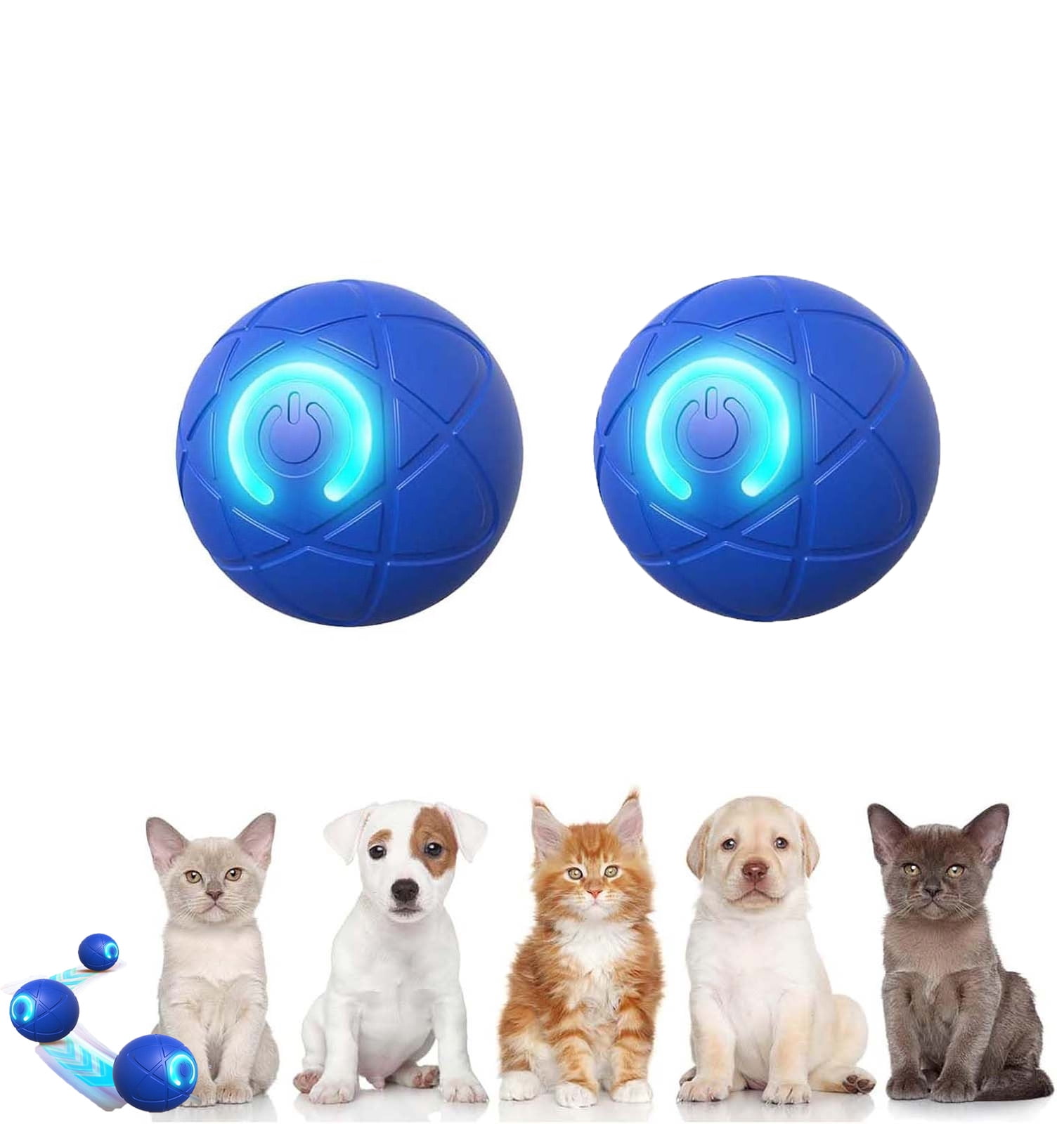 2pc Activity Rolling Ball Dog Toy, USB Rechargeable Motion Activated ...