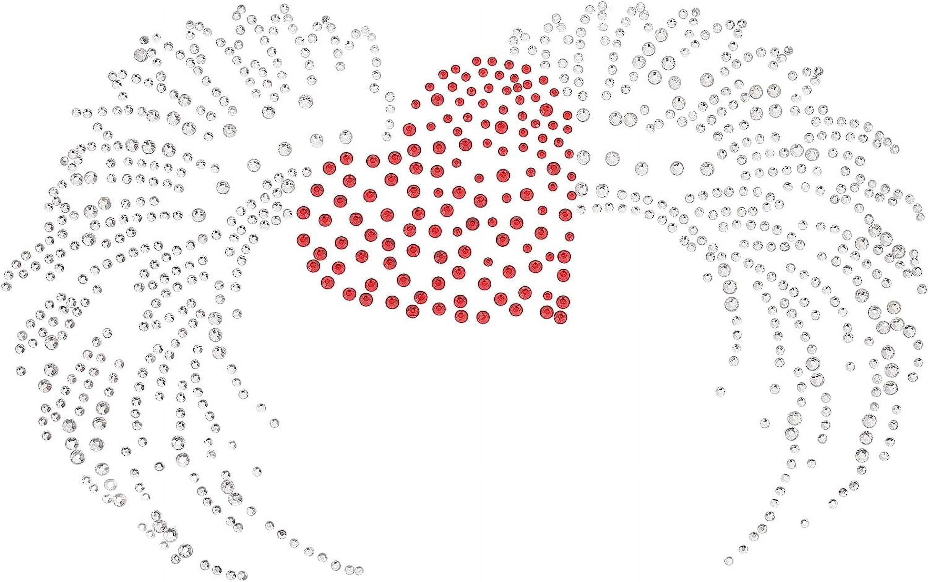 2pc Angel Wing Love Heart Rhinestone Iron On Hotfix Transfer Decal ...