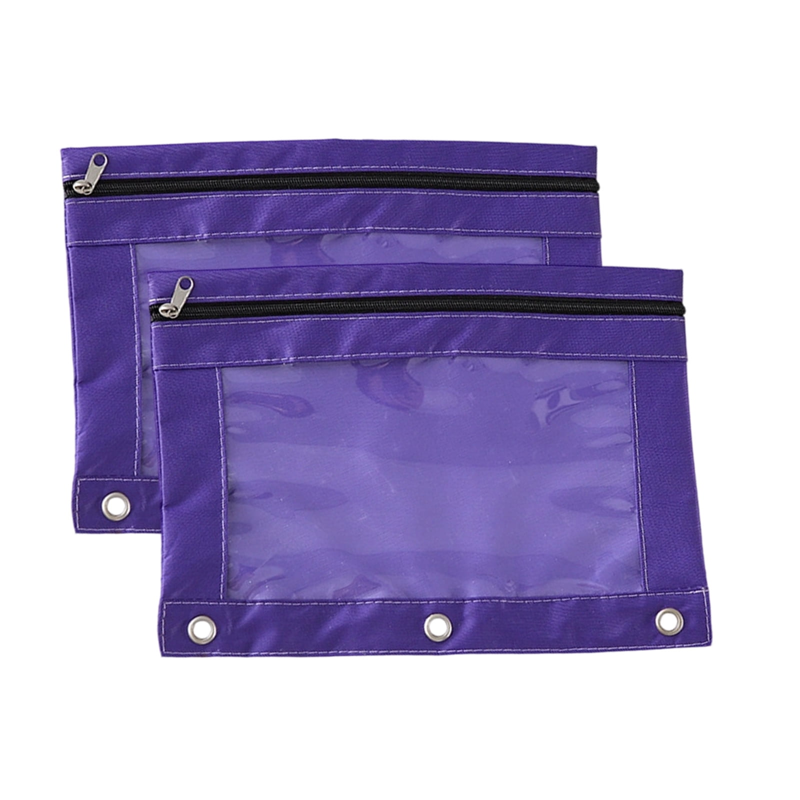 2pc B5 Binder Pencil Case, 3-hole File Bag with Zipper Pen Holder ...