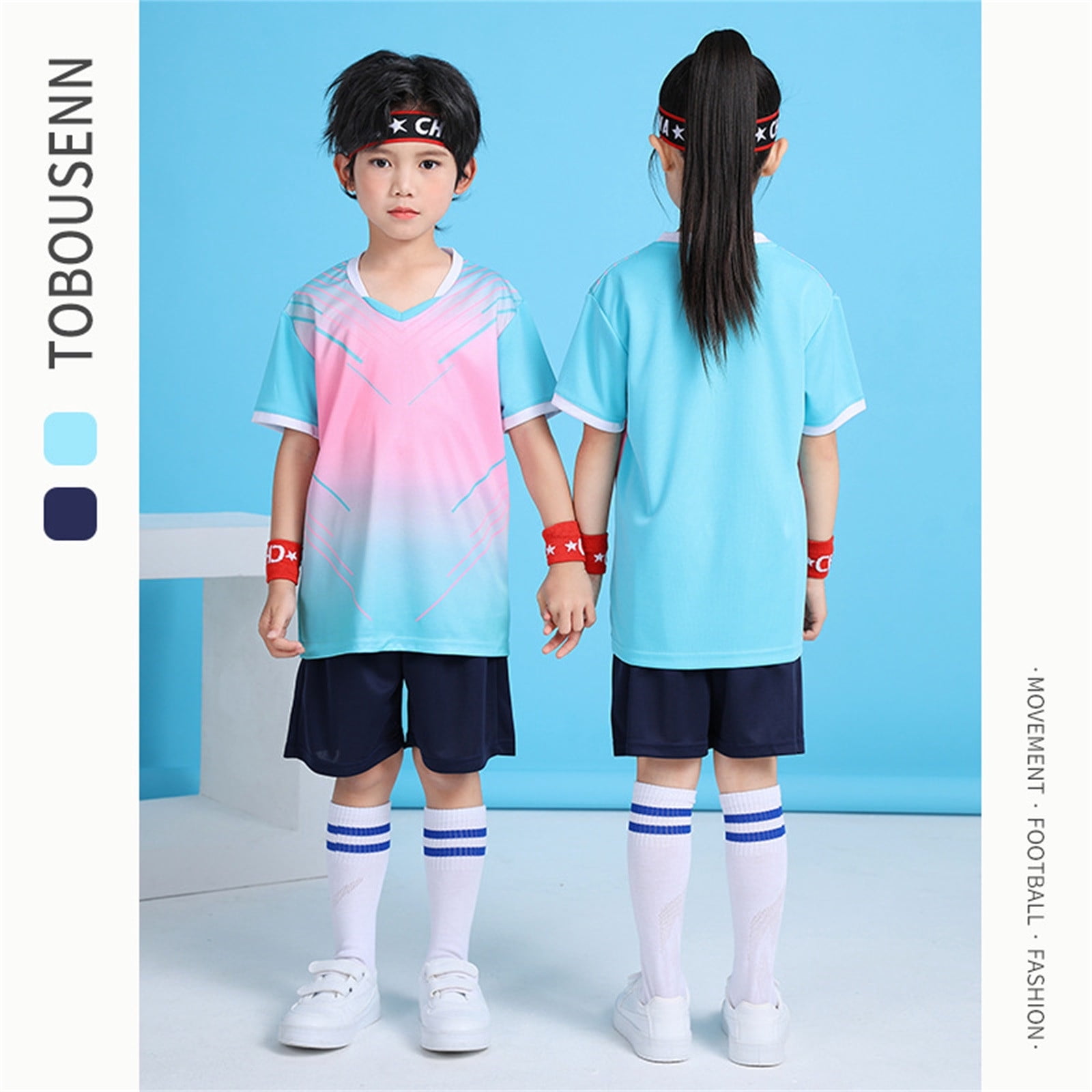 2pc Boys Girls Soccer Set Youth Quick-Dry Athletic Training Uniforms ...
