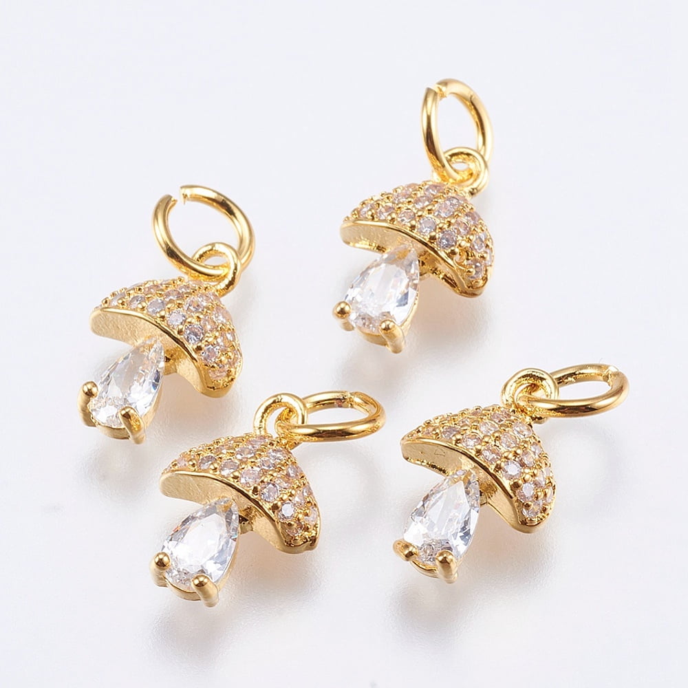 2pc Brass Micro Pave Cubic Mixed Color Zirconia Charms Cadmium Real 18K ...