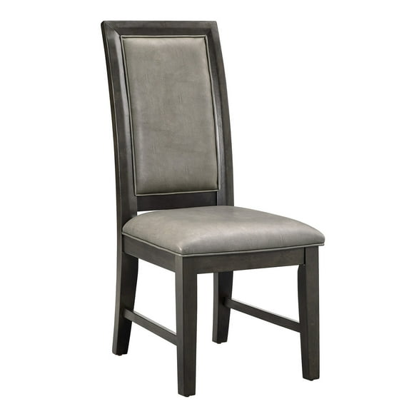 2pc Brown Upholstered Dining Chairs, Transitional Style | Comfy for ...