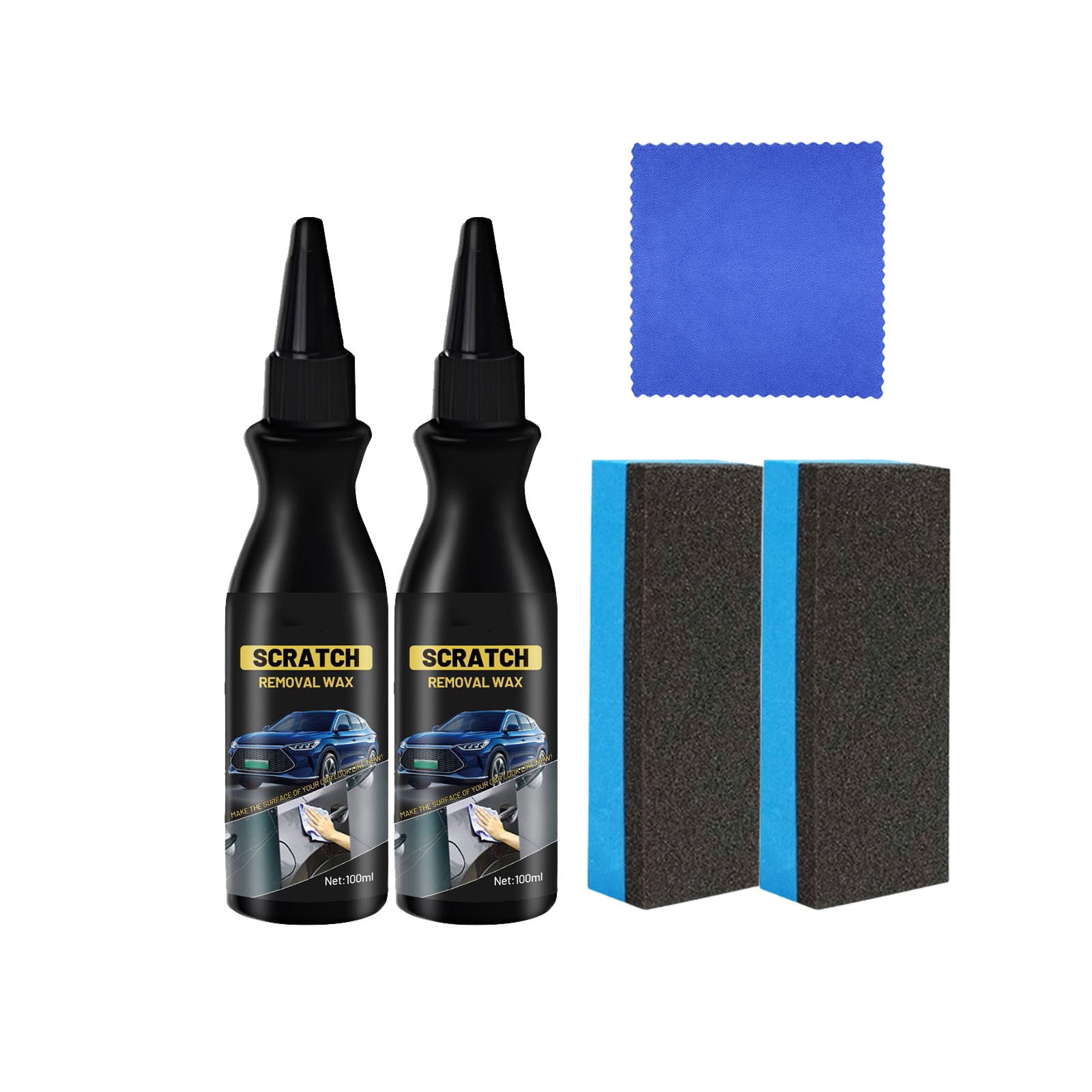 2pc Car Scratch Remover, Premium Scratch Remover Kit with Sponge for ...